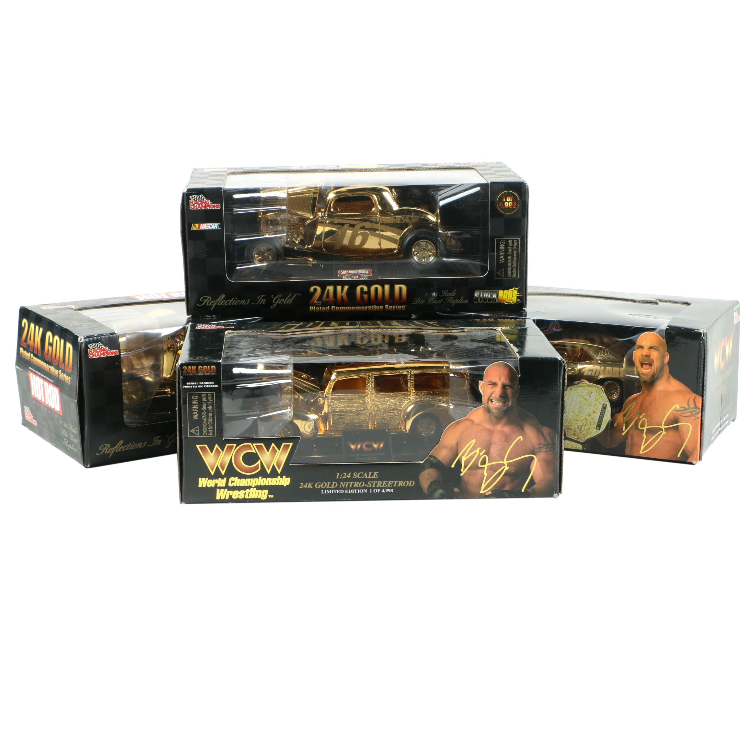 Four 24K Gold Racing Champions Die-Cast Cars | EBTH