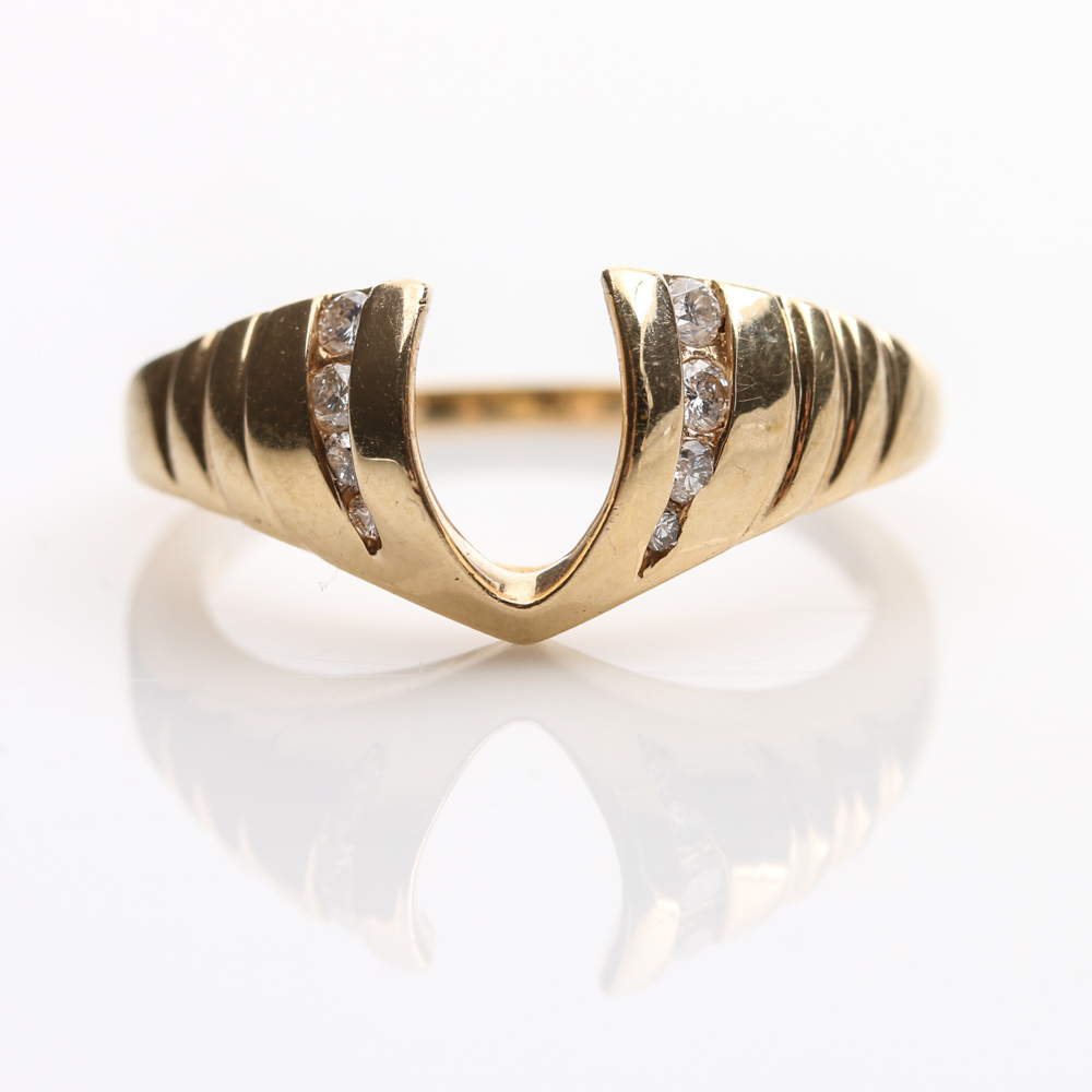 14K Yellow Gold Diamond Ring Guards | EBTH