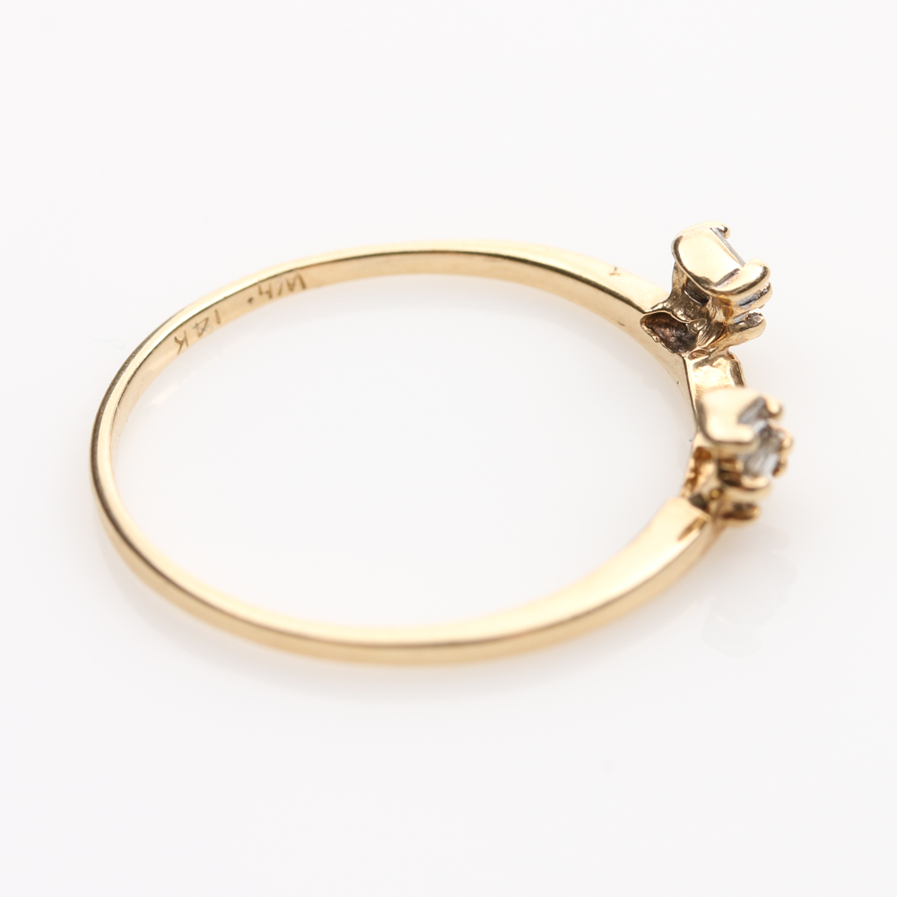 14K Yellow Gold Diamond Ring Guards | EBTH