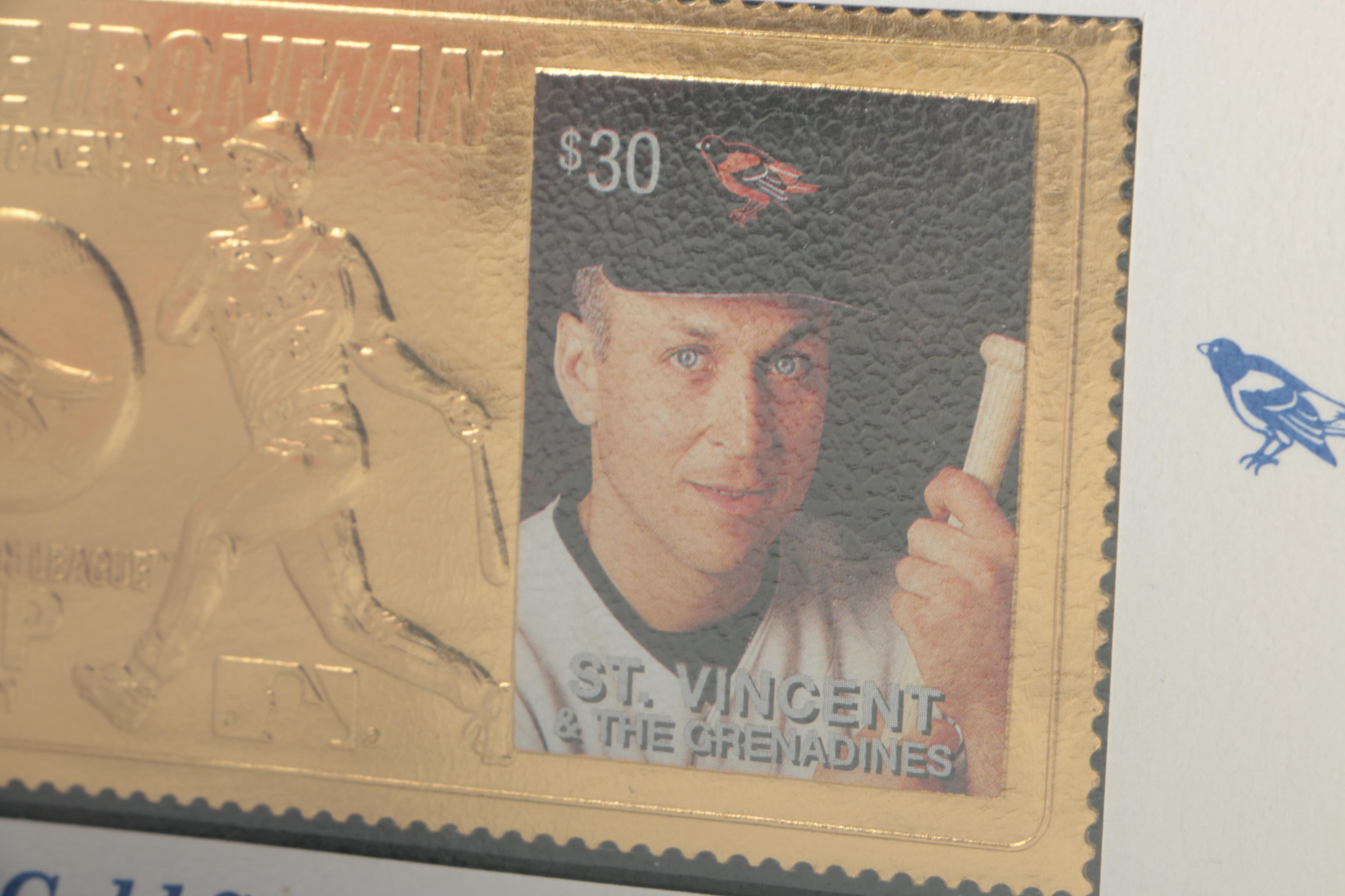 American League Superstars Cal Ripken Jr. 23K Gold Stamp | EBTH
