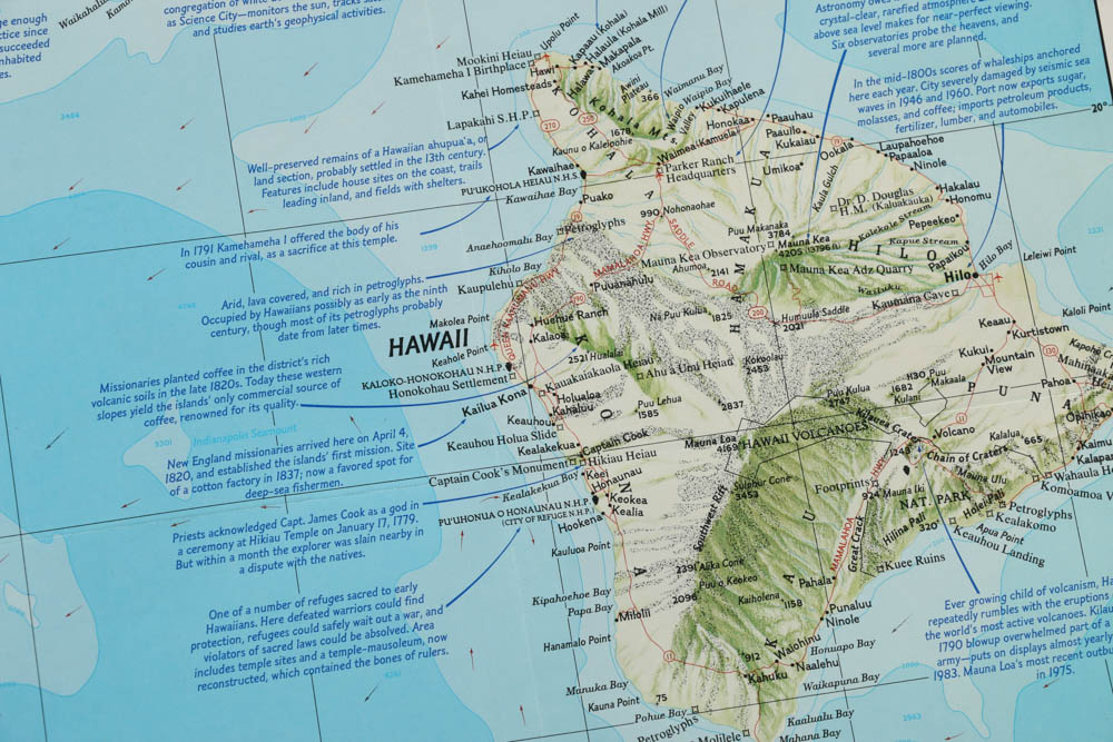 Set of Eight National Geographic Print Maps of Several States | EBTH