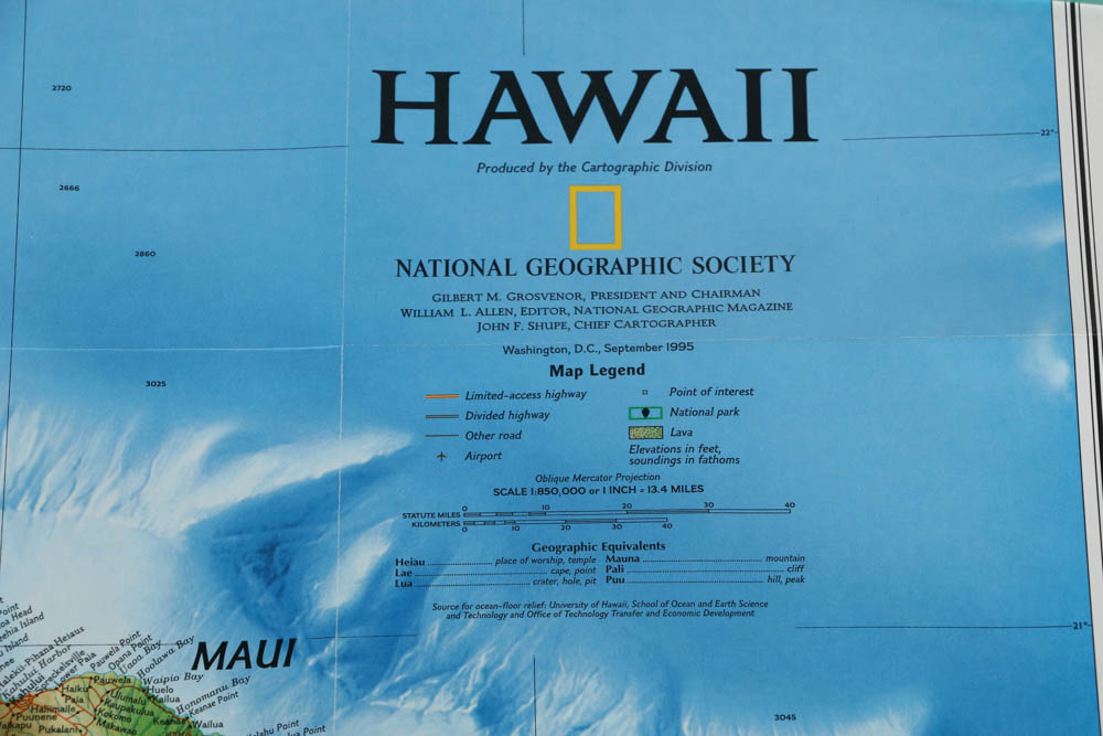 Set of Eight National Geographic Print Maps of Several States | EBTH