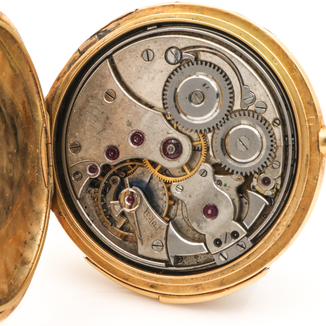 18K Yellow Gold Open Face Repeater Pocket Watch | EBTH