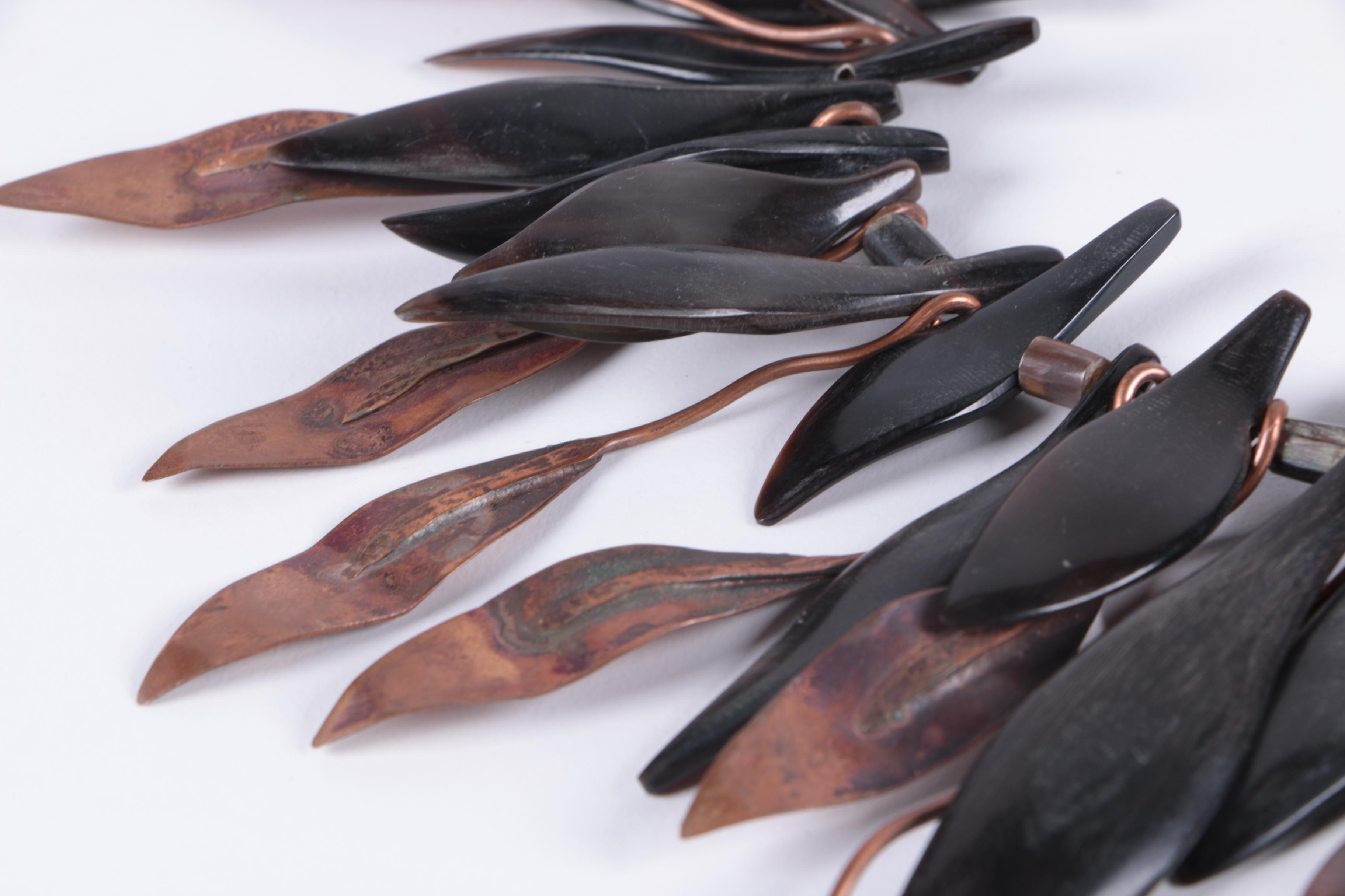 Vintage Gerda Lynggaard "Monies" Copper and Carved Horn Statement ...