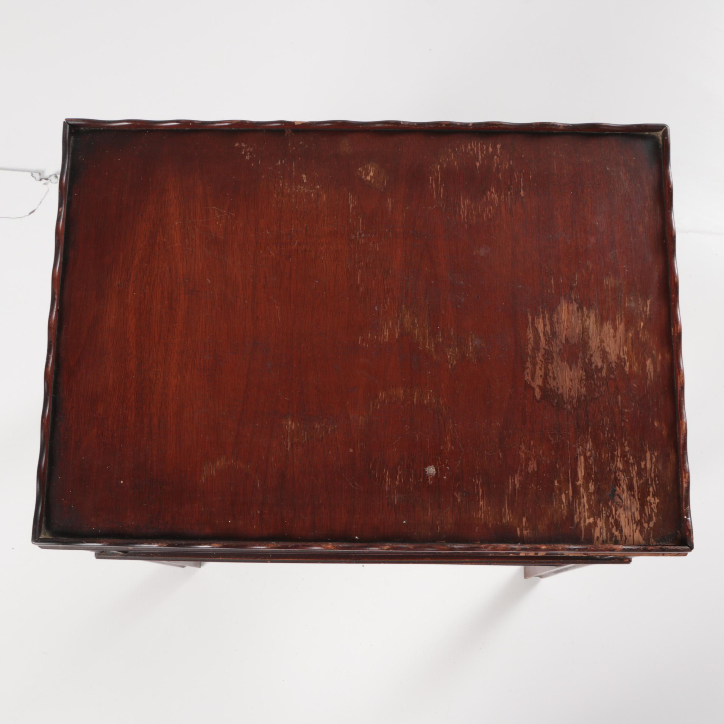 Vintage Humidor Side Table and Chippendale Style End Table | EBTH