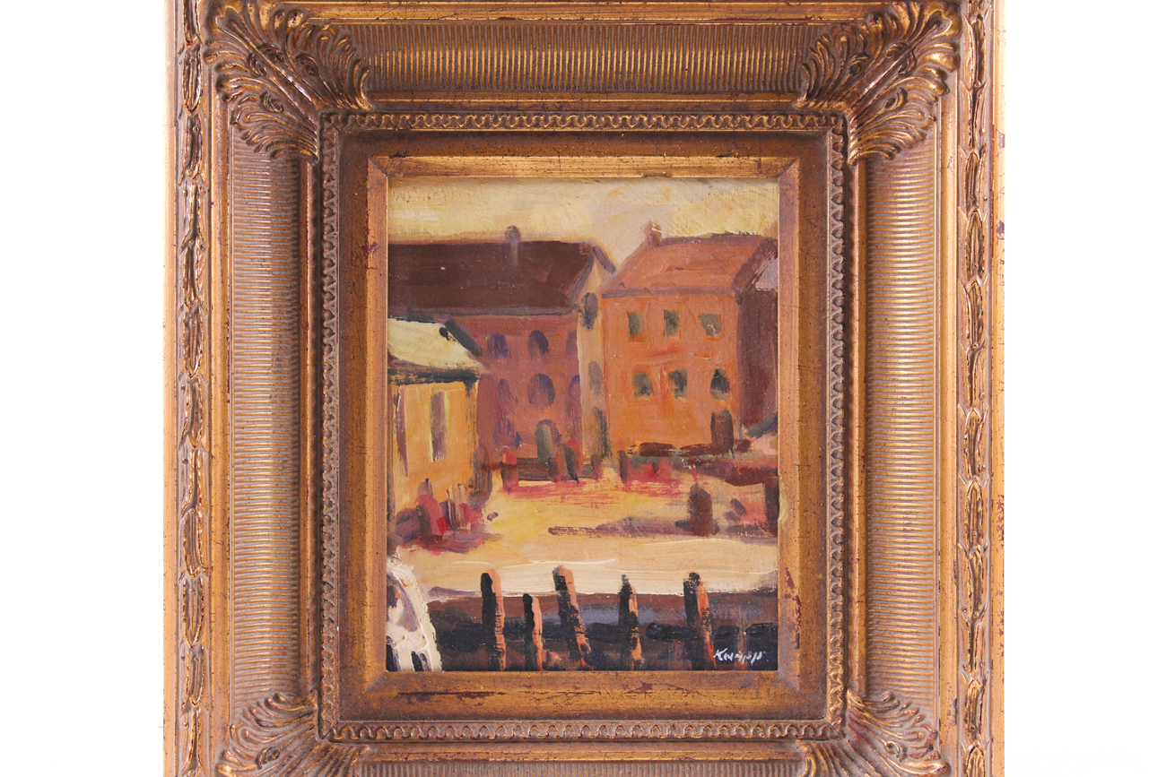 Framed Knapp Oil Painting of a Village | EBTH