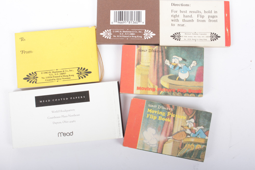 Vintage Flip Book Assortment Featuring Mickey Mouse and Donald Duck | EBTH