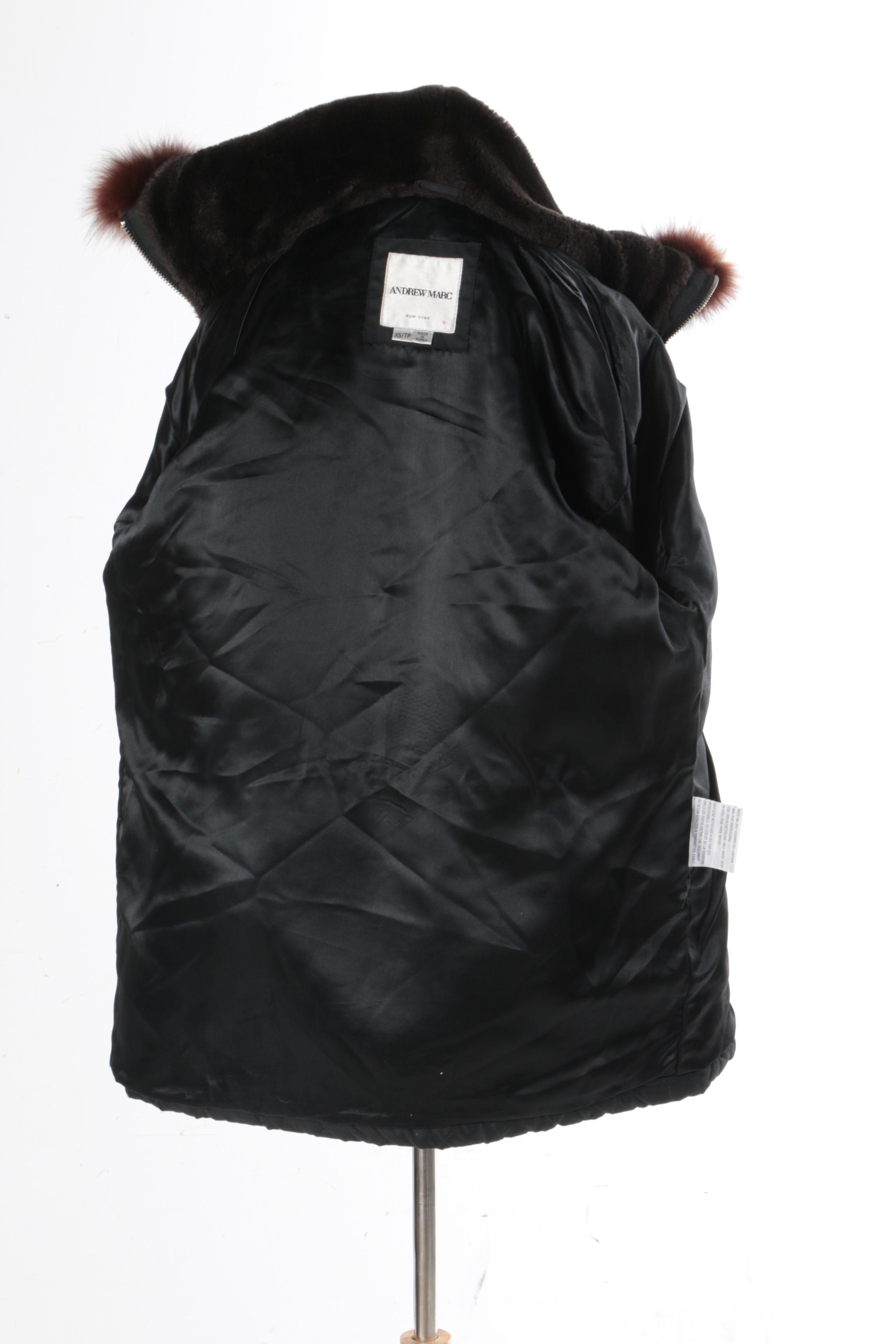 Andrew Marc Fur Trimmed Coat | EBTH