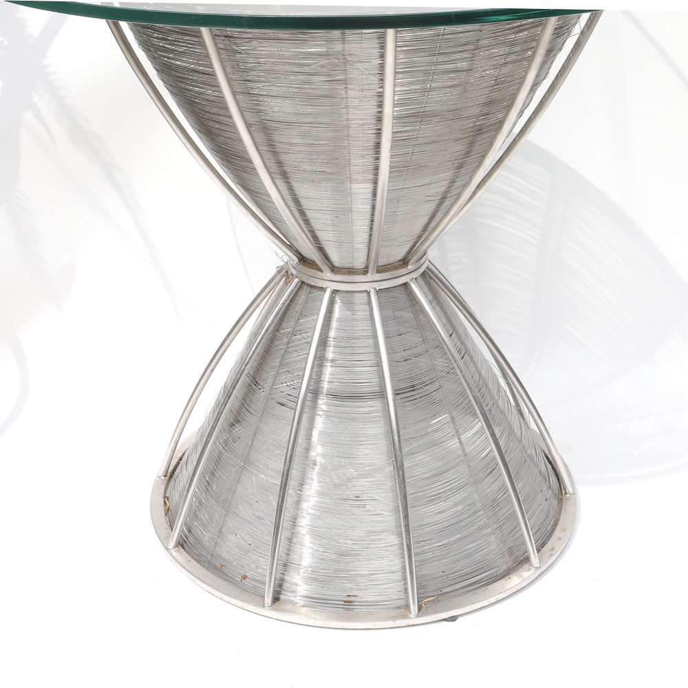 Modern Glass Top Metal Wire Table | EBTH