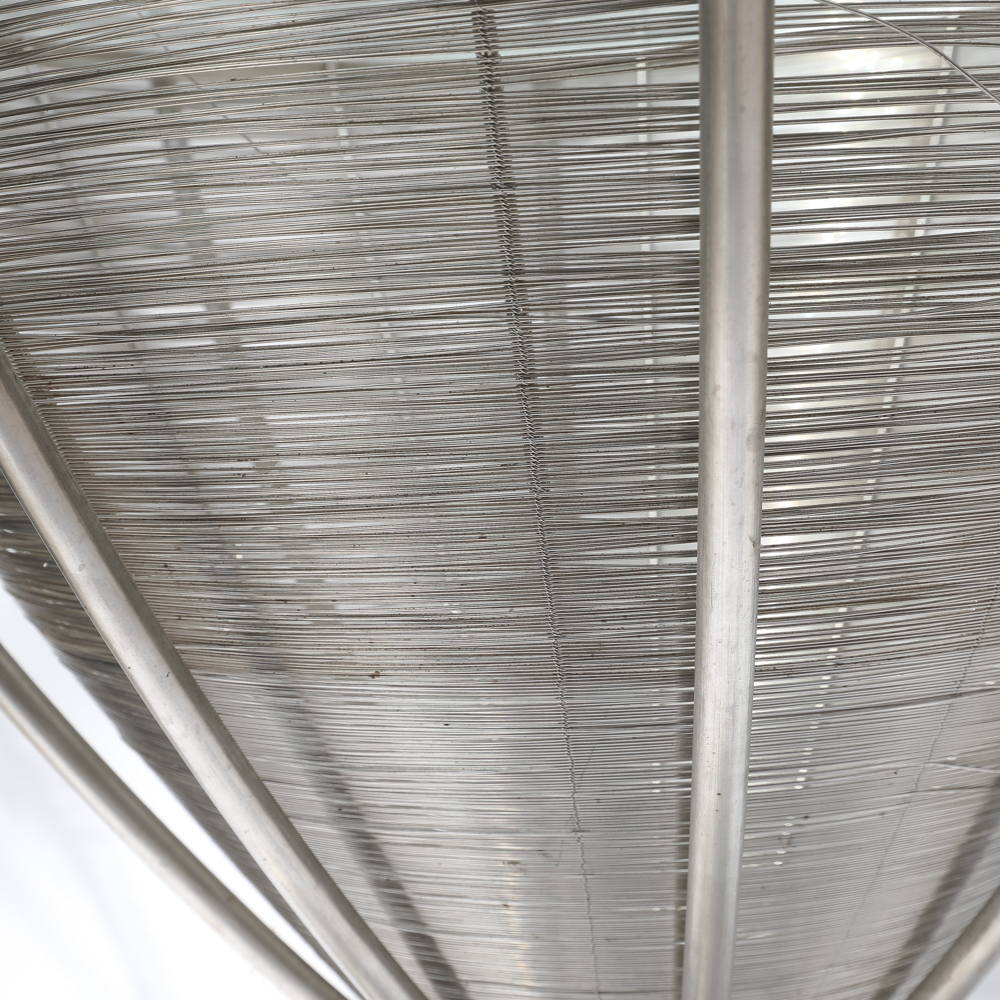 Modern Glass Top Metal Wire Table | EBTH