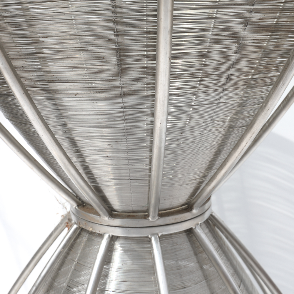 Modern Glass Top Metal Wire Table | EBTH