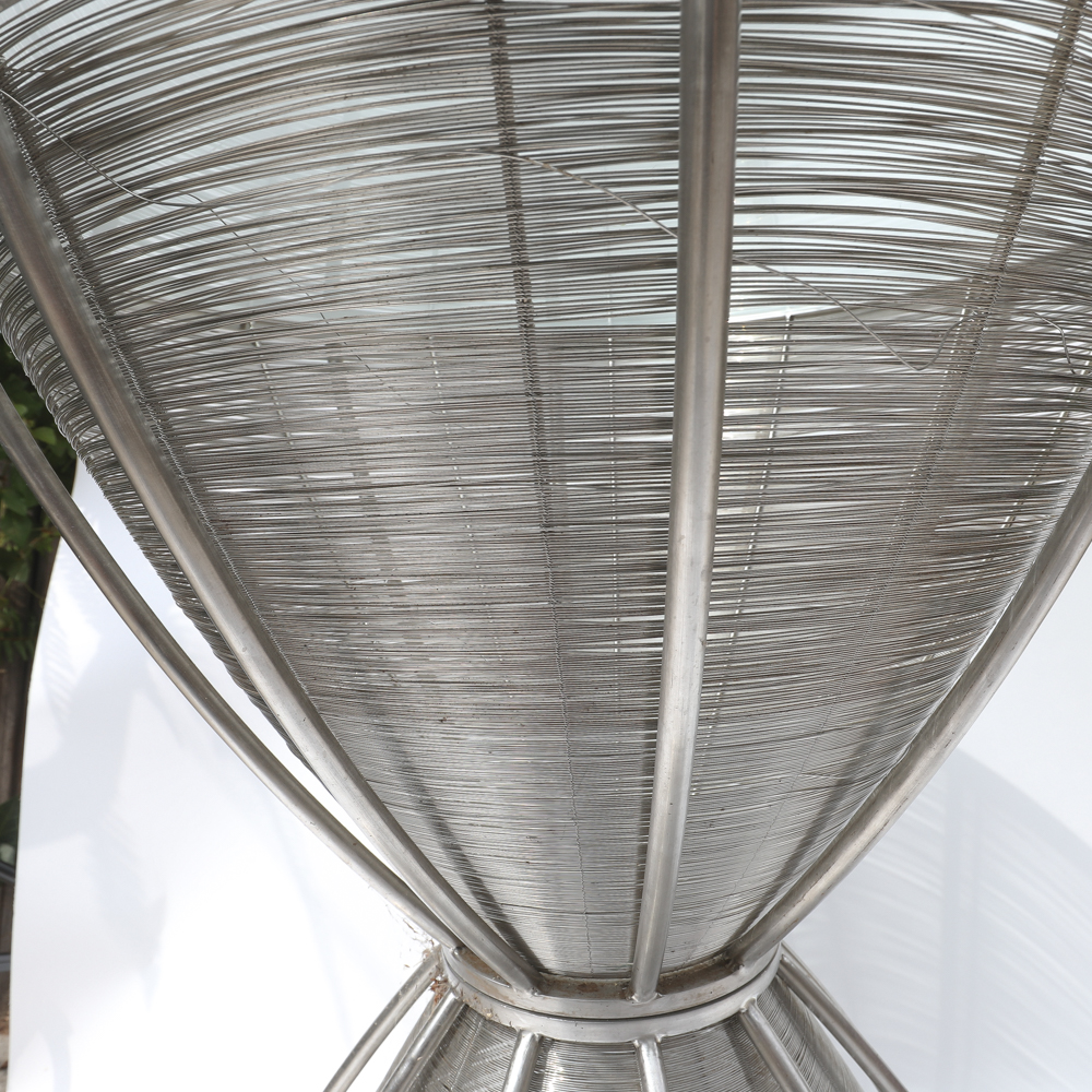 Modern Glass Top Metal Wire Table | EBTH