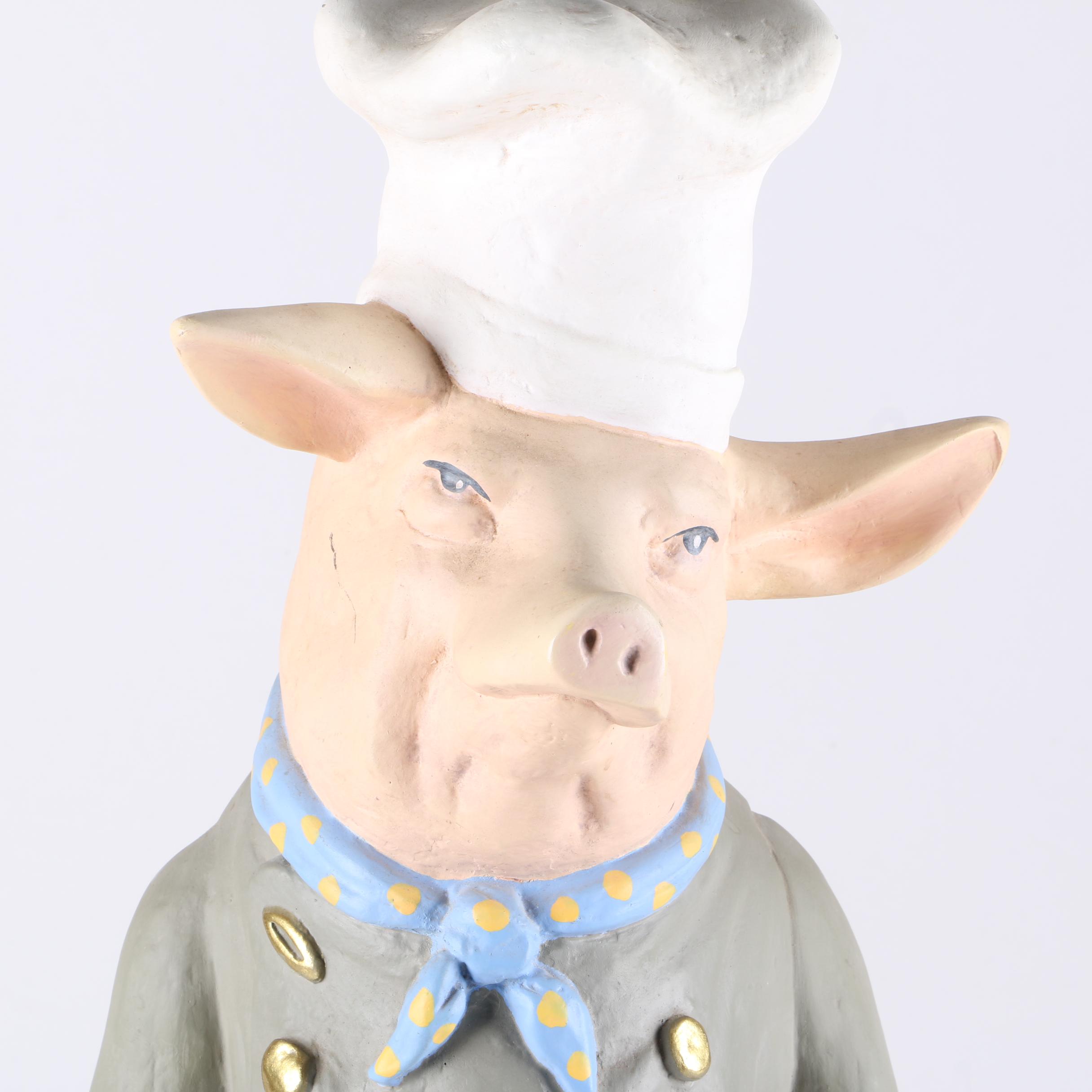 Ceramic Pig Chef Statue | EBTH