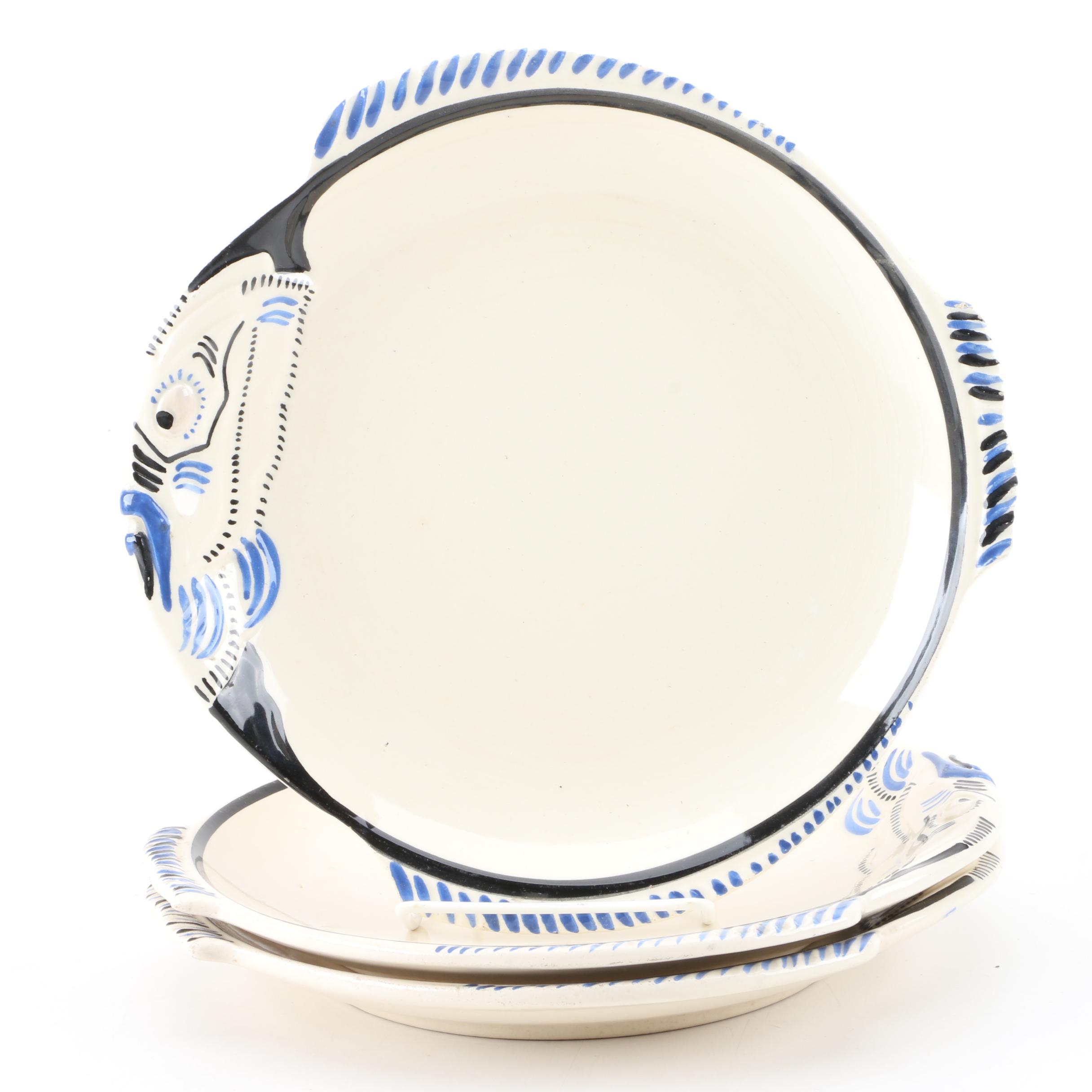 Quimper Pottery Fish Plates | EBTH