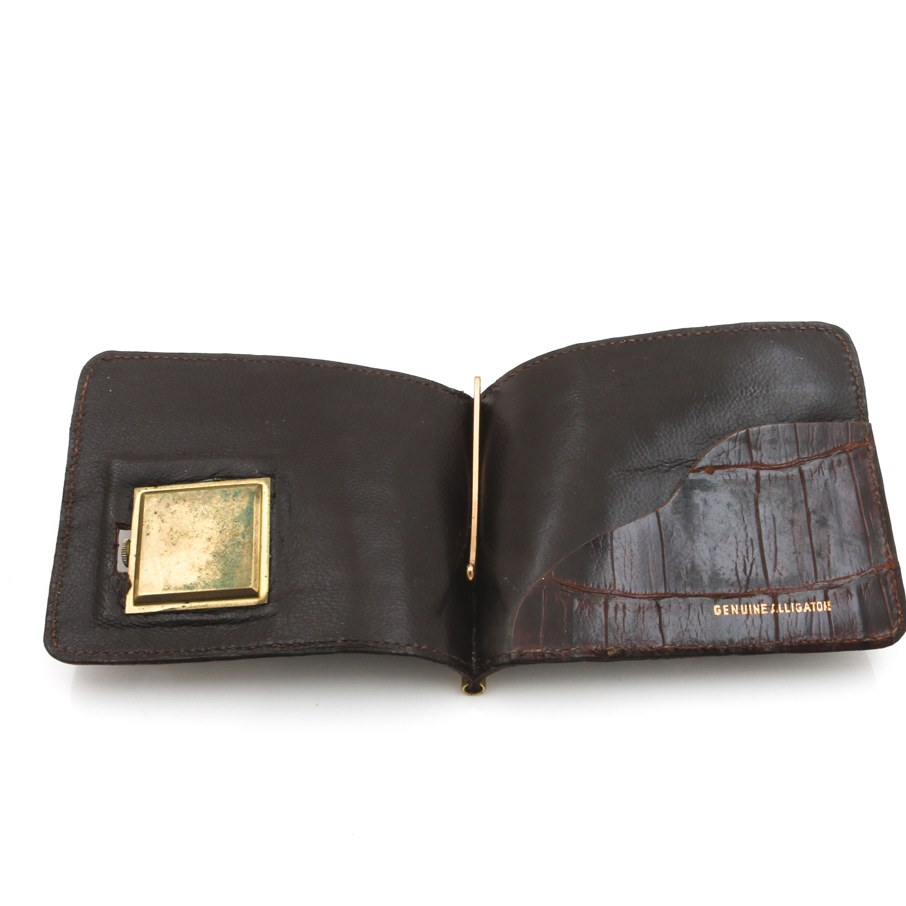 Genuine Alligator Wallet with Regalia Clock | EBTH