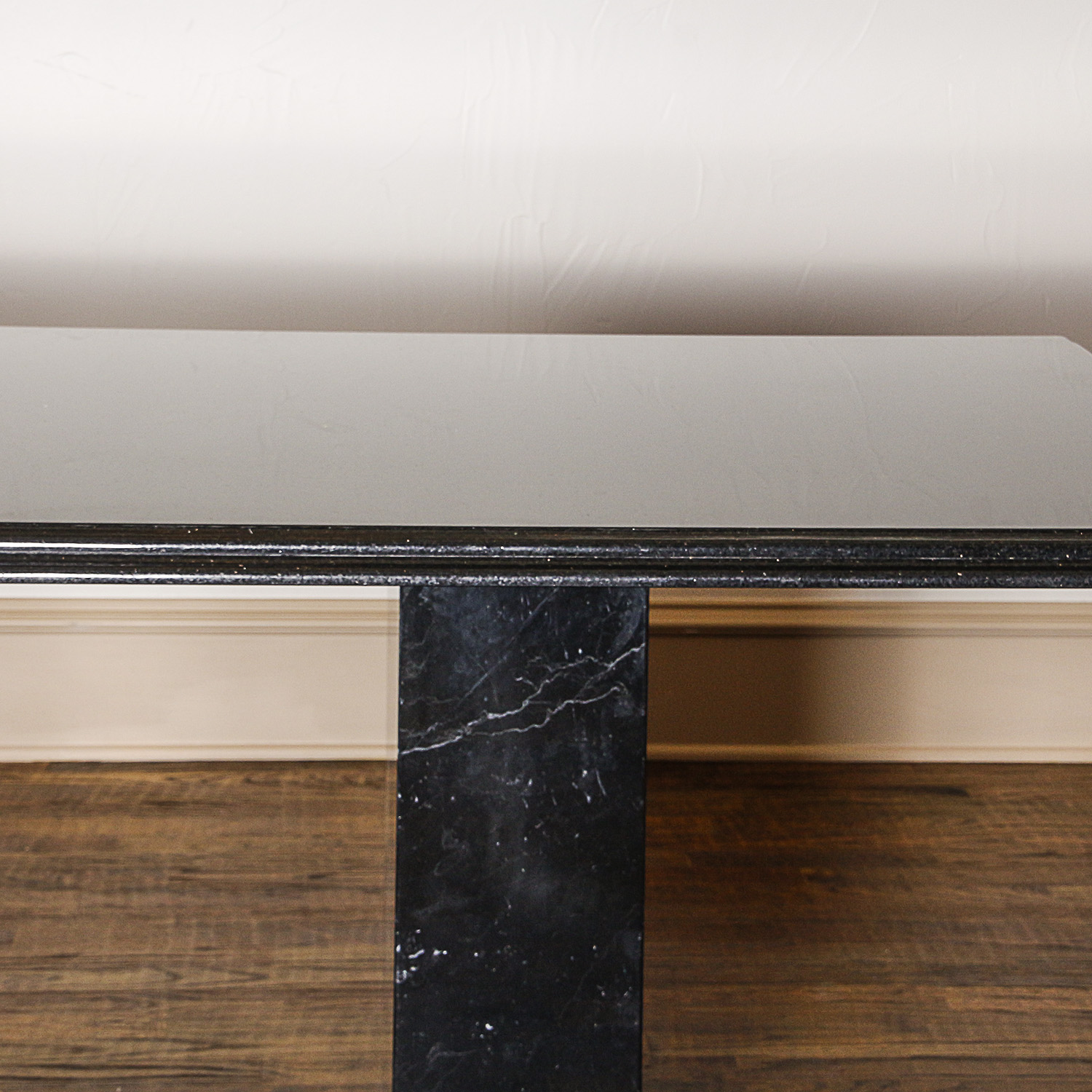 Black Granite Top Dining Table with Marble Base | EBTH