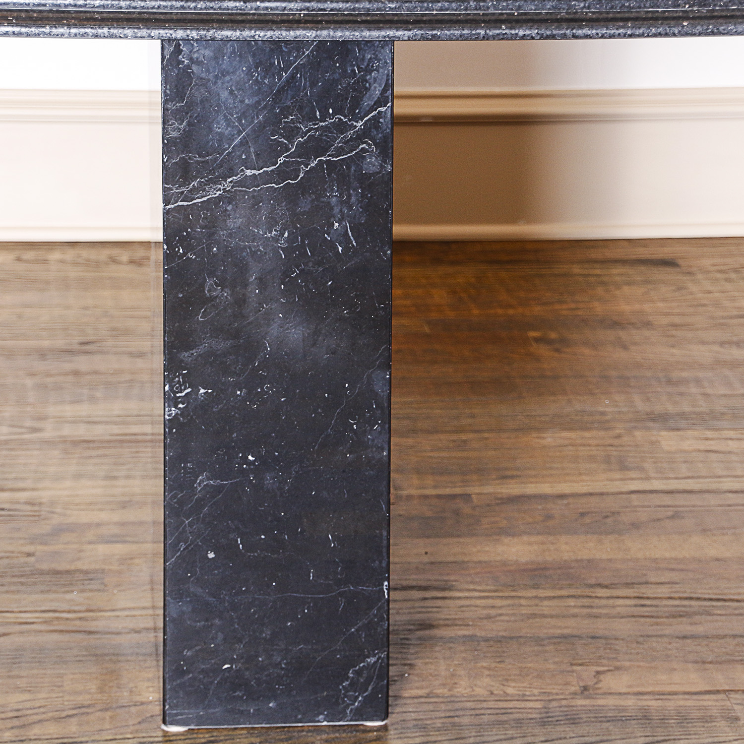 Black Granite Top Dining Table with Marble Base | EBTH