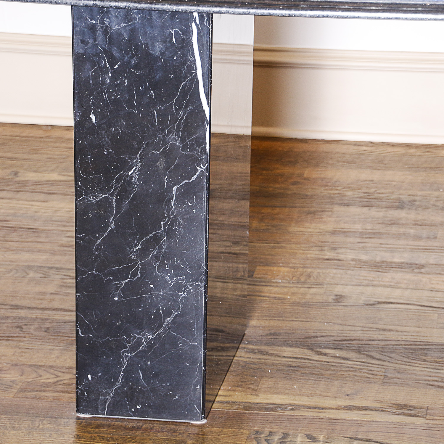 Black Granite Top Dining Table with Marble Base | EBTH