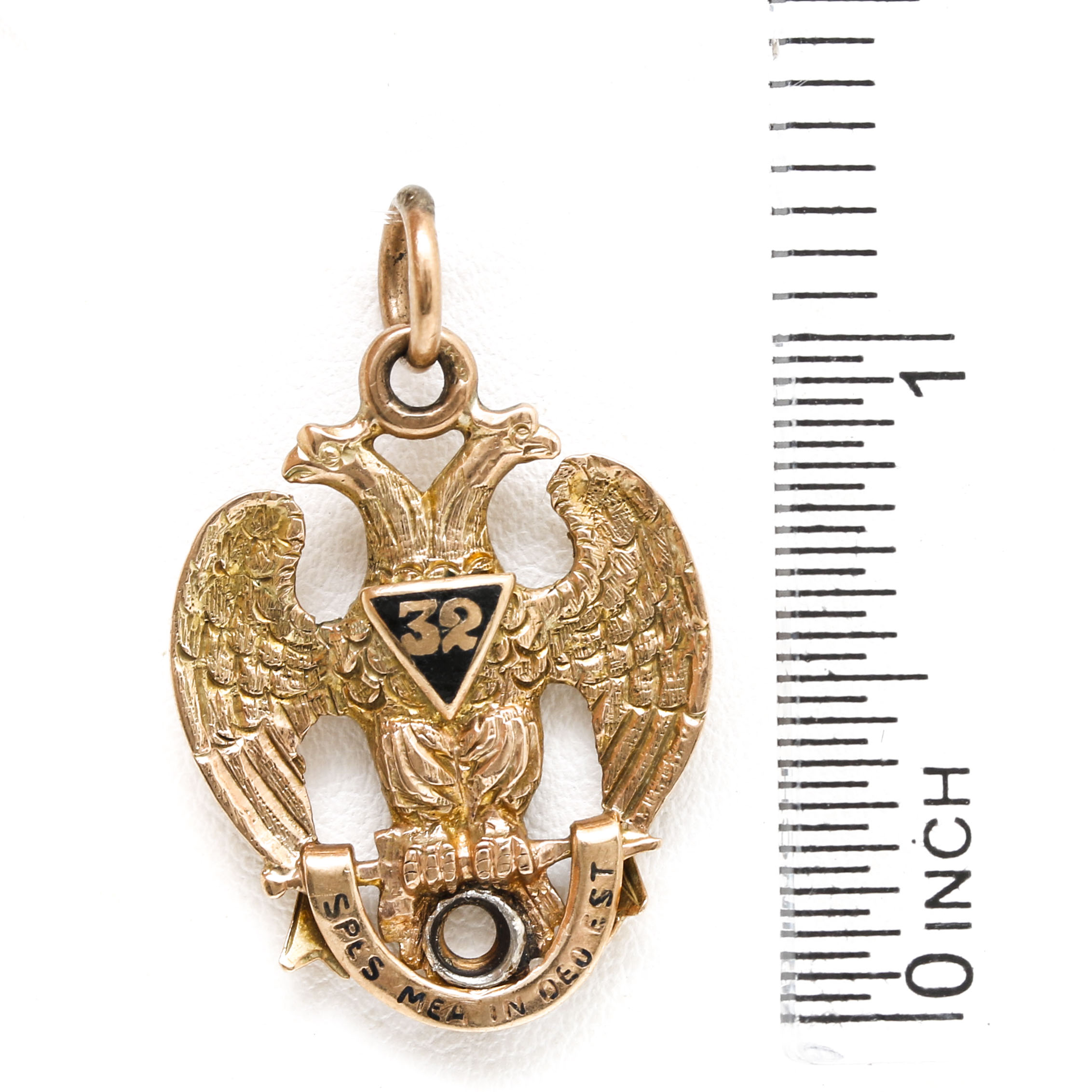 14K Yellow Gold Masonic 32nd Degree Double Headed Eagle Pendant | EBTH