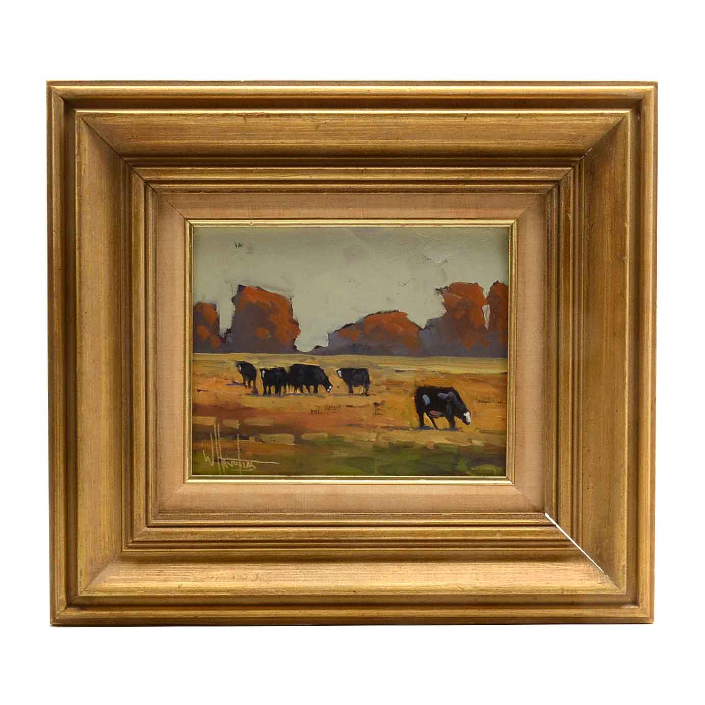 William Hawkins Signed Impressionist Landscape with Cows | EBTH