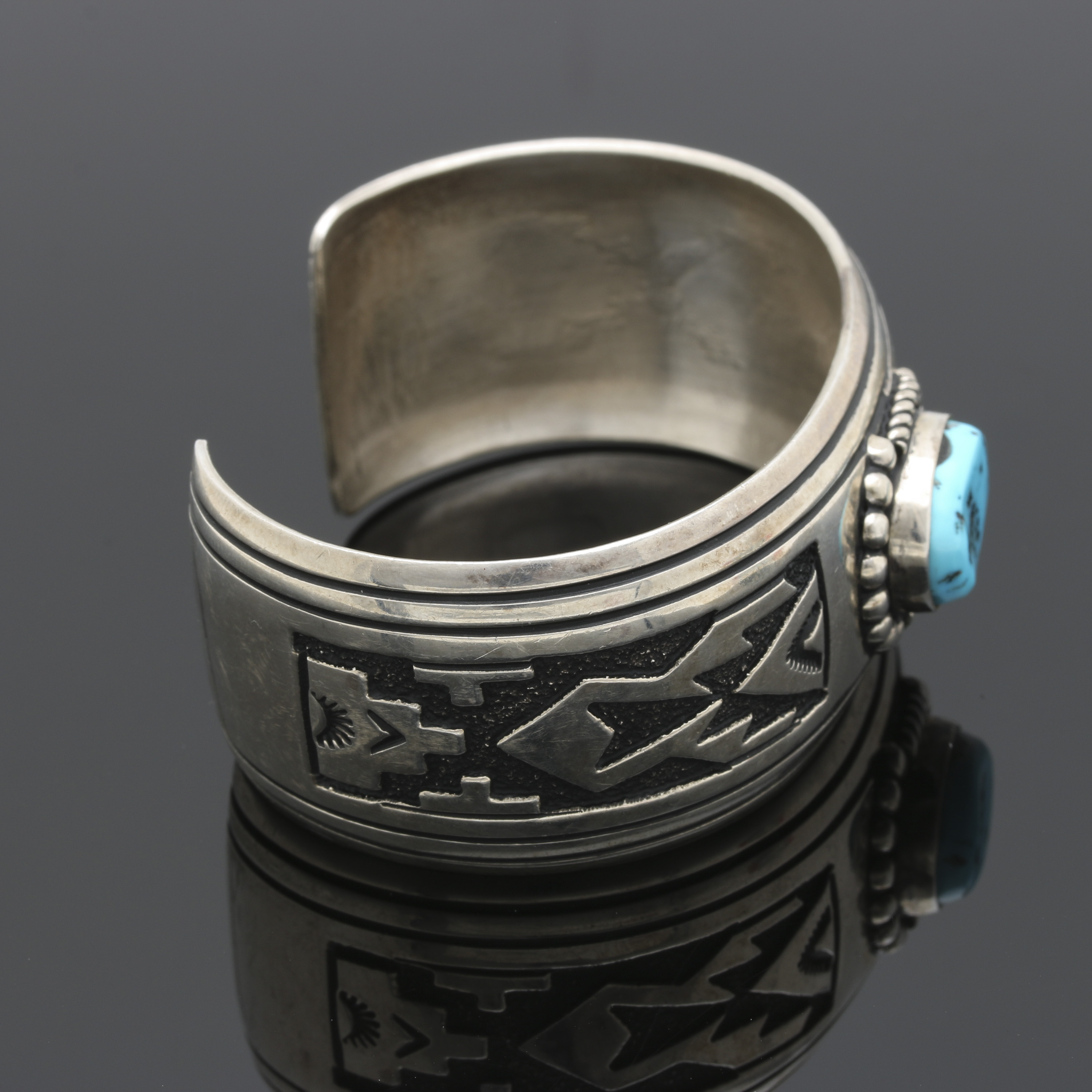 Thomas Singer Navajo Sterling Silver Turquoise Cuff Bracelet | EBTH