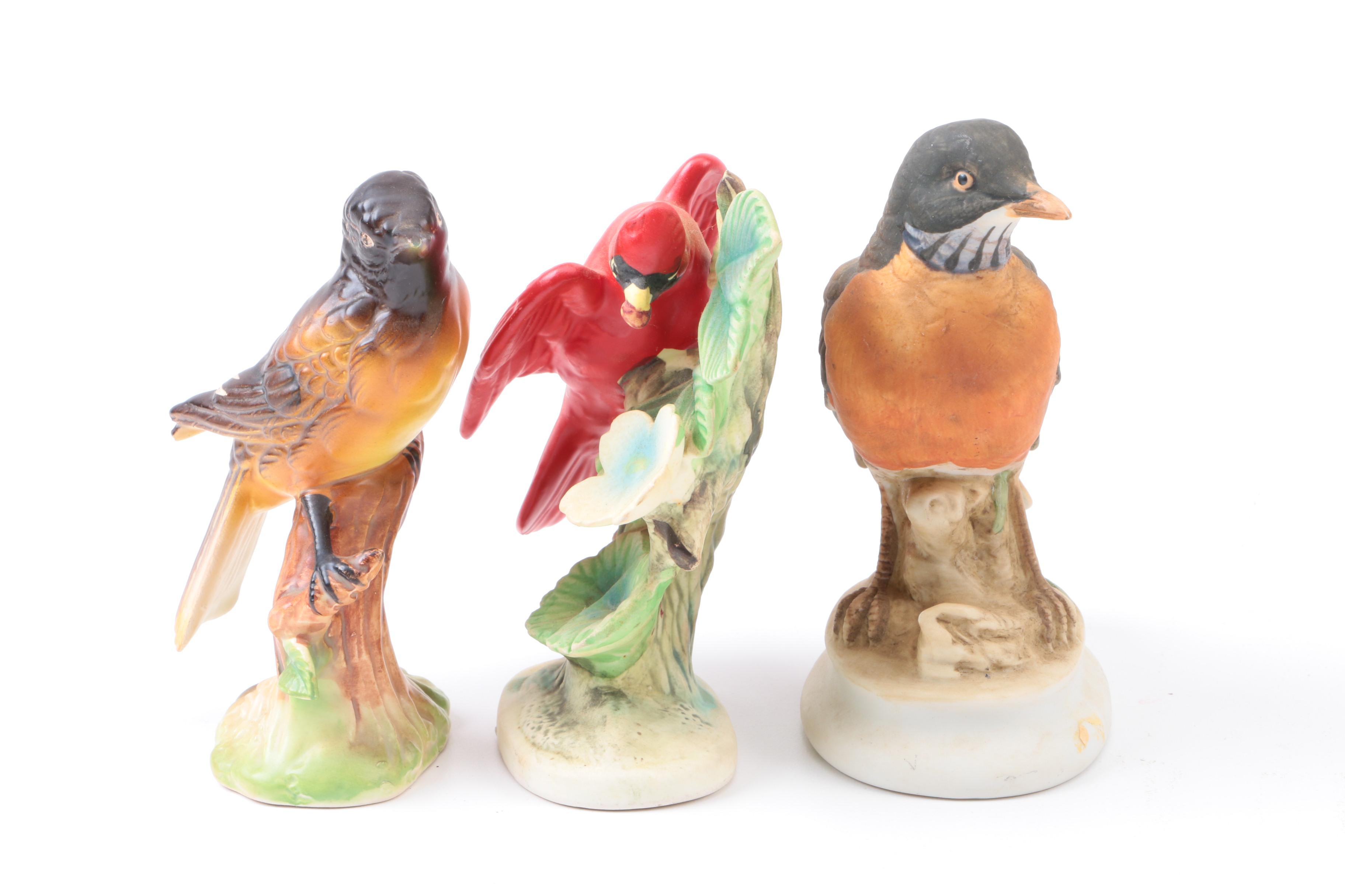 Vintage Porcelain and Ceramic Bird Figurines Including Lefton China and ...