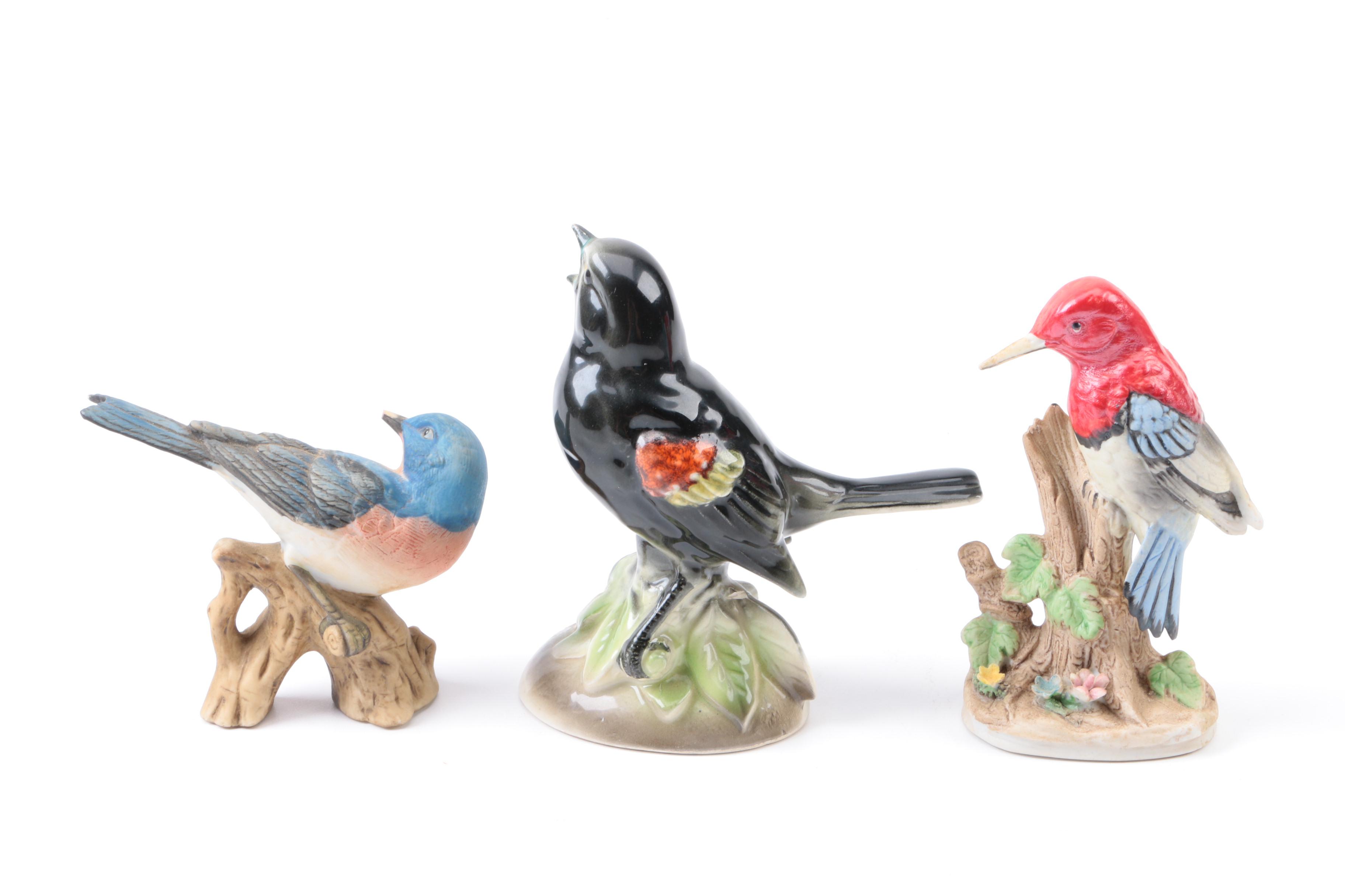 Vintage Porcelain and Ceramic Bird Figurines Including Lefton China and ...