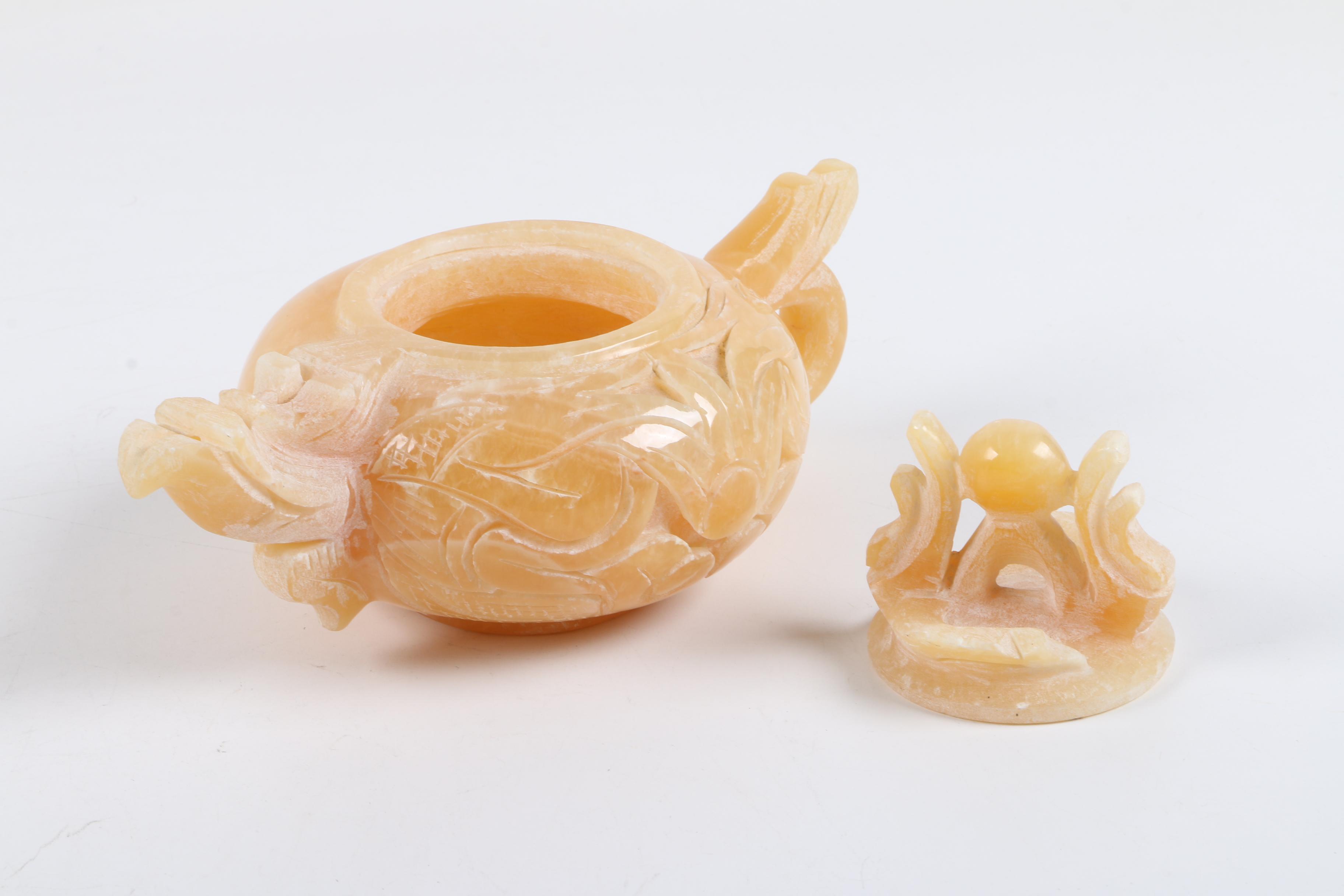 Carved Alabaster Stone Tea Service | EBTH