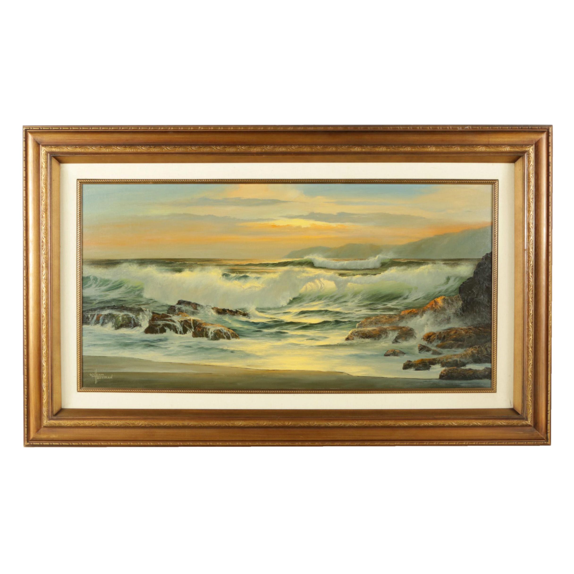 William Hoffman Oil on Canvas Seascape Painting | EBTH