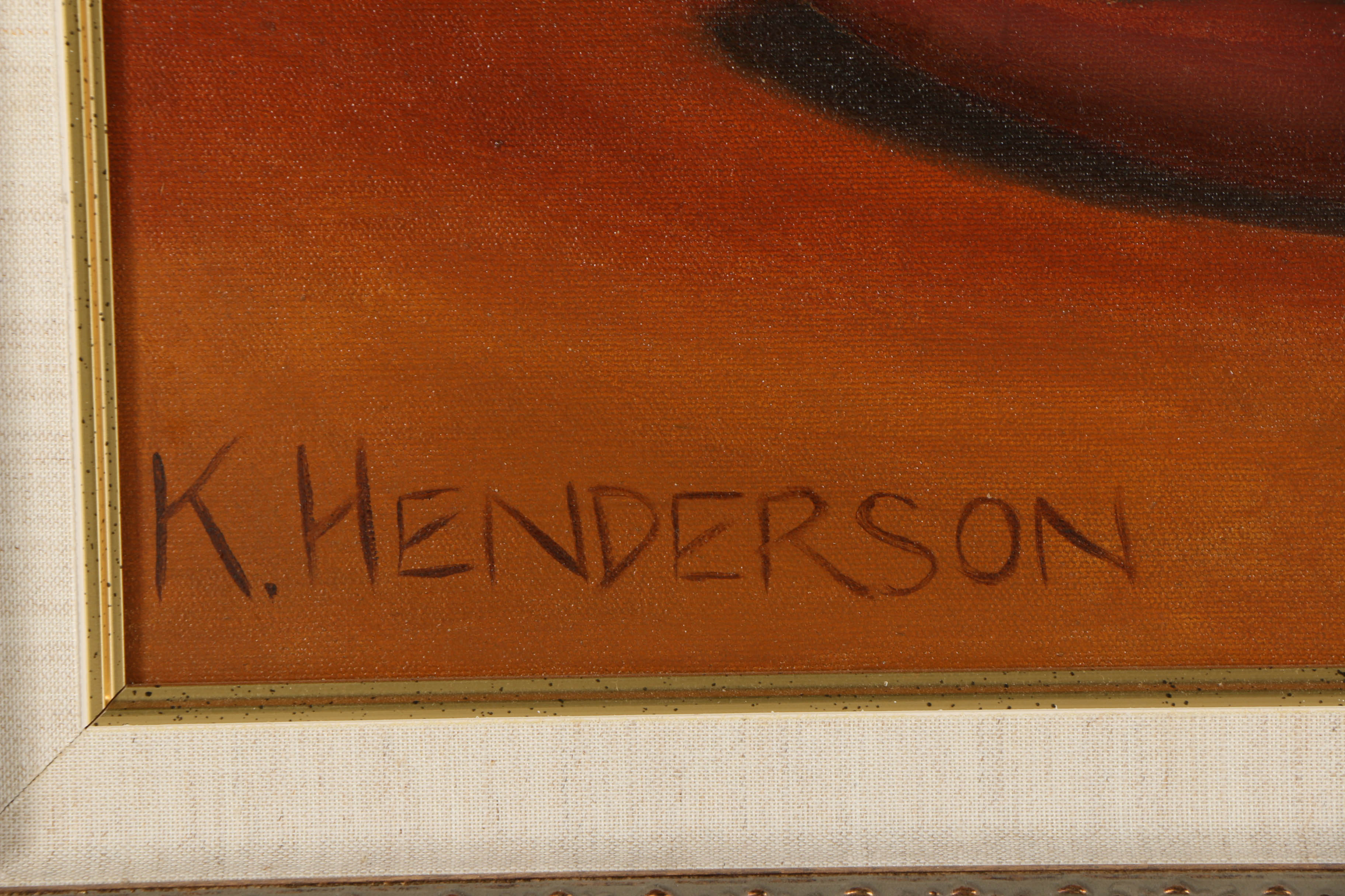 Kay Henderson Oil Painting on Canvas "Pots with Red Sunflowers" | EBTH