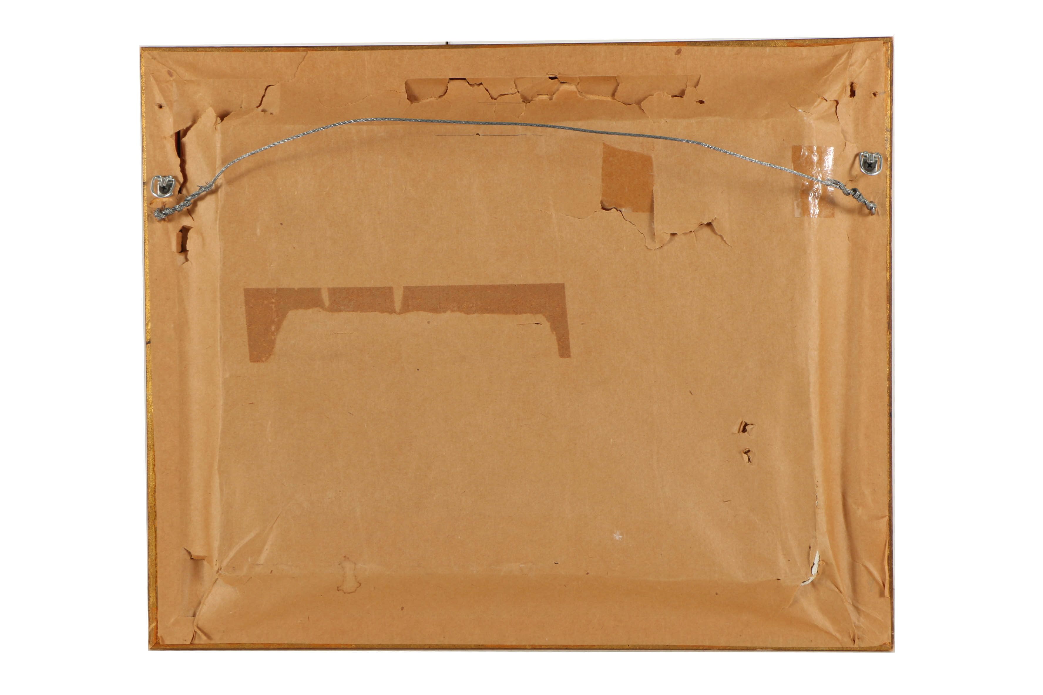 Gene Mobley Oil Painting on Burlap "Indians on Horses, Teepees" | EBTH