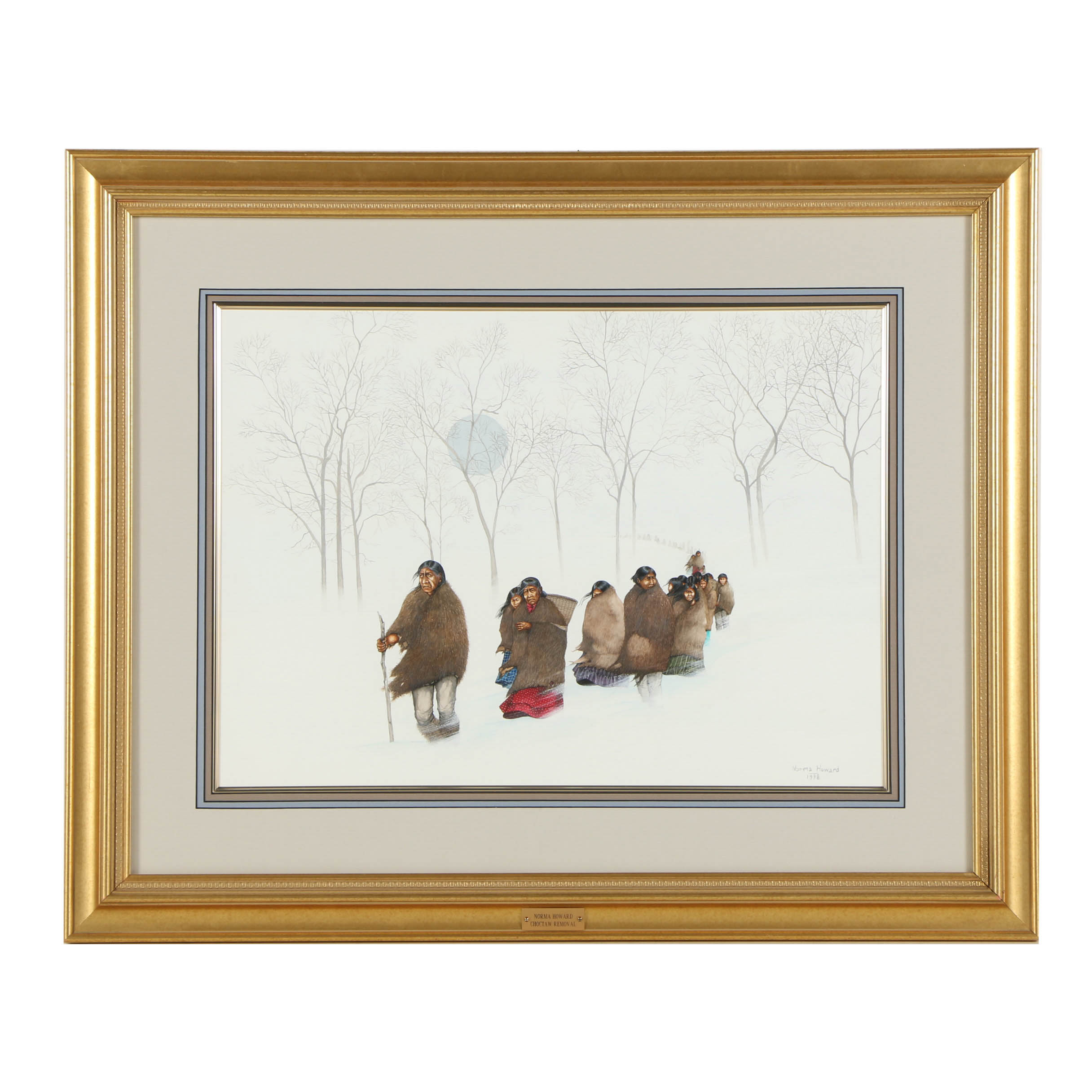 Norma Howard Gouache Painting on Paper "Choctaw Removal" | EBTH