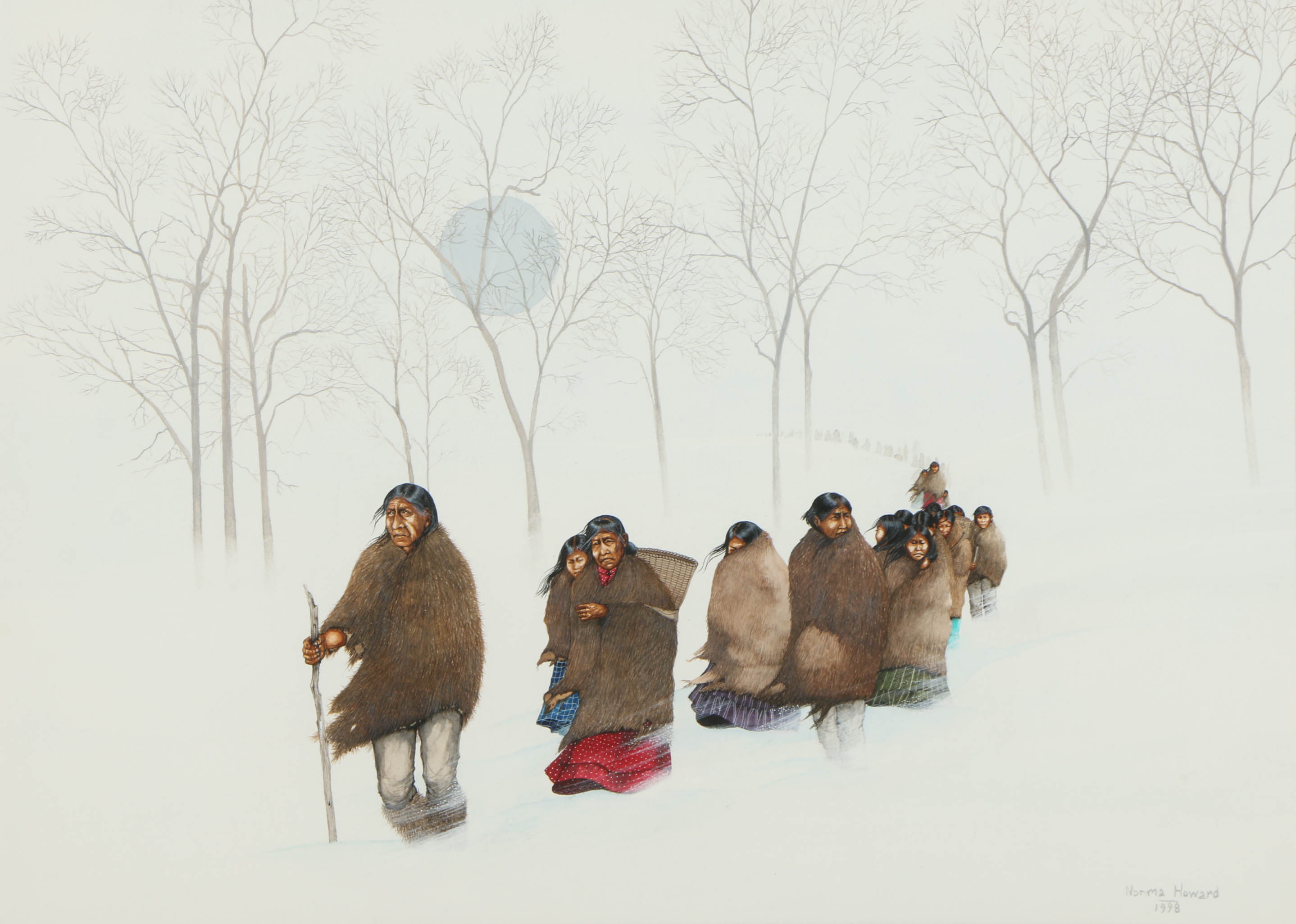 Norma Howard Gouache Painting on Paper "Choctaw Removal" | EBTH