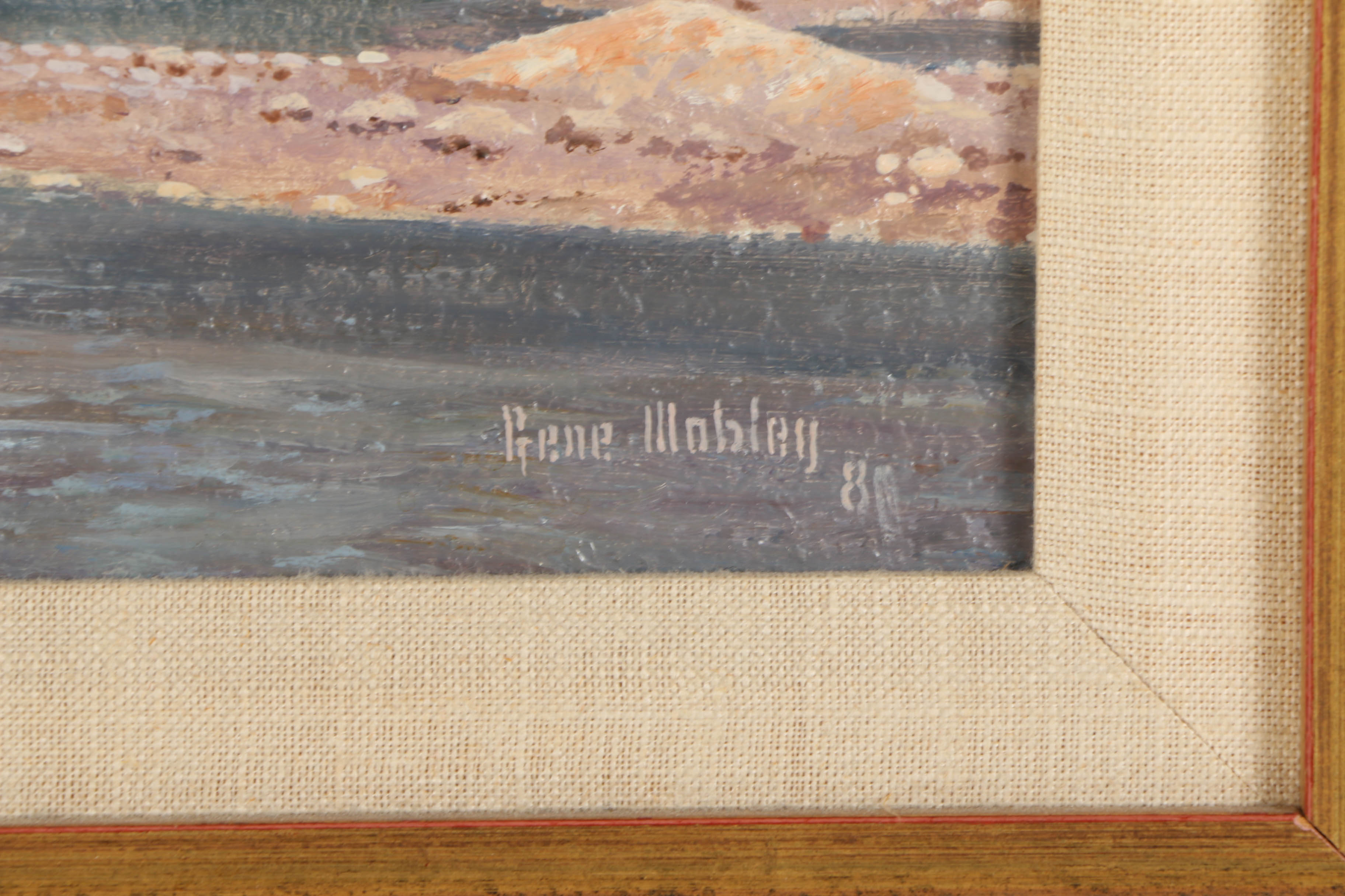 Gene Mobley Oil Painting on Burlap "Indian Village Women in Stream" | EBTH