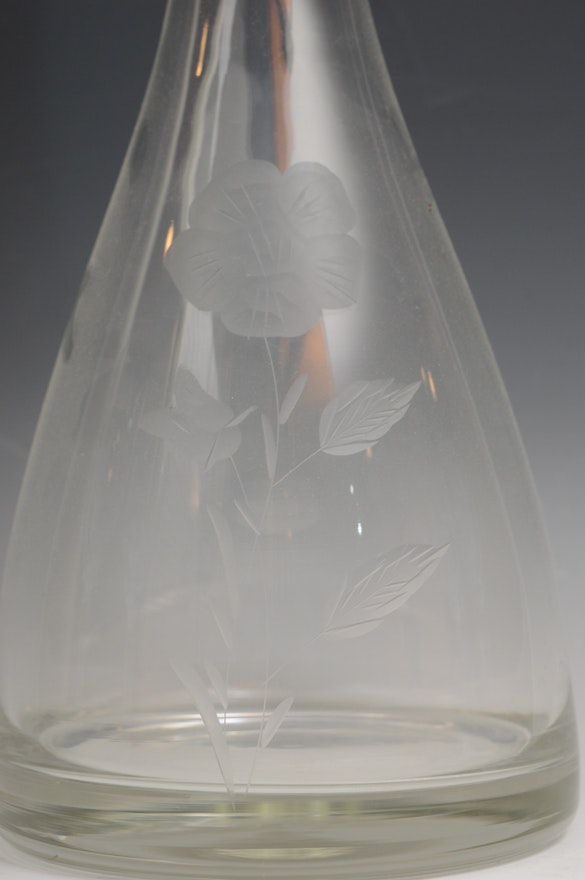 Mixed Collection Of Etched Glass Stemware Ebth