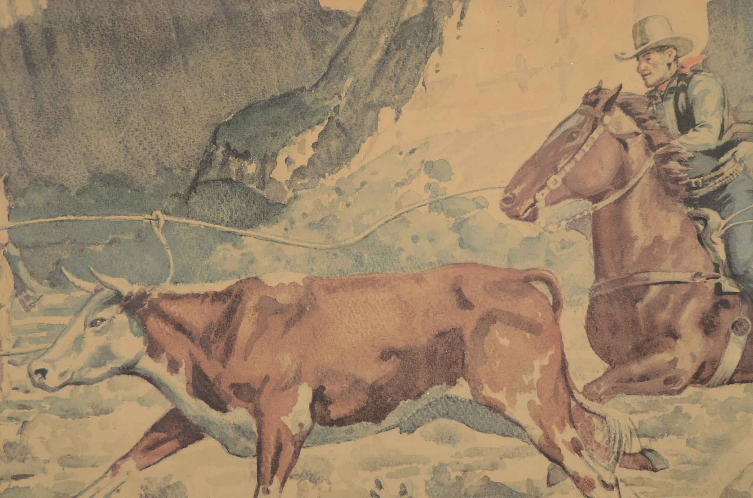 Offset Lithograph of Cattle Rustlers | EBTH