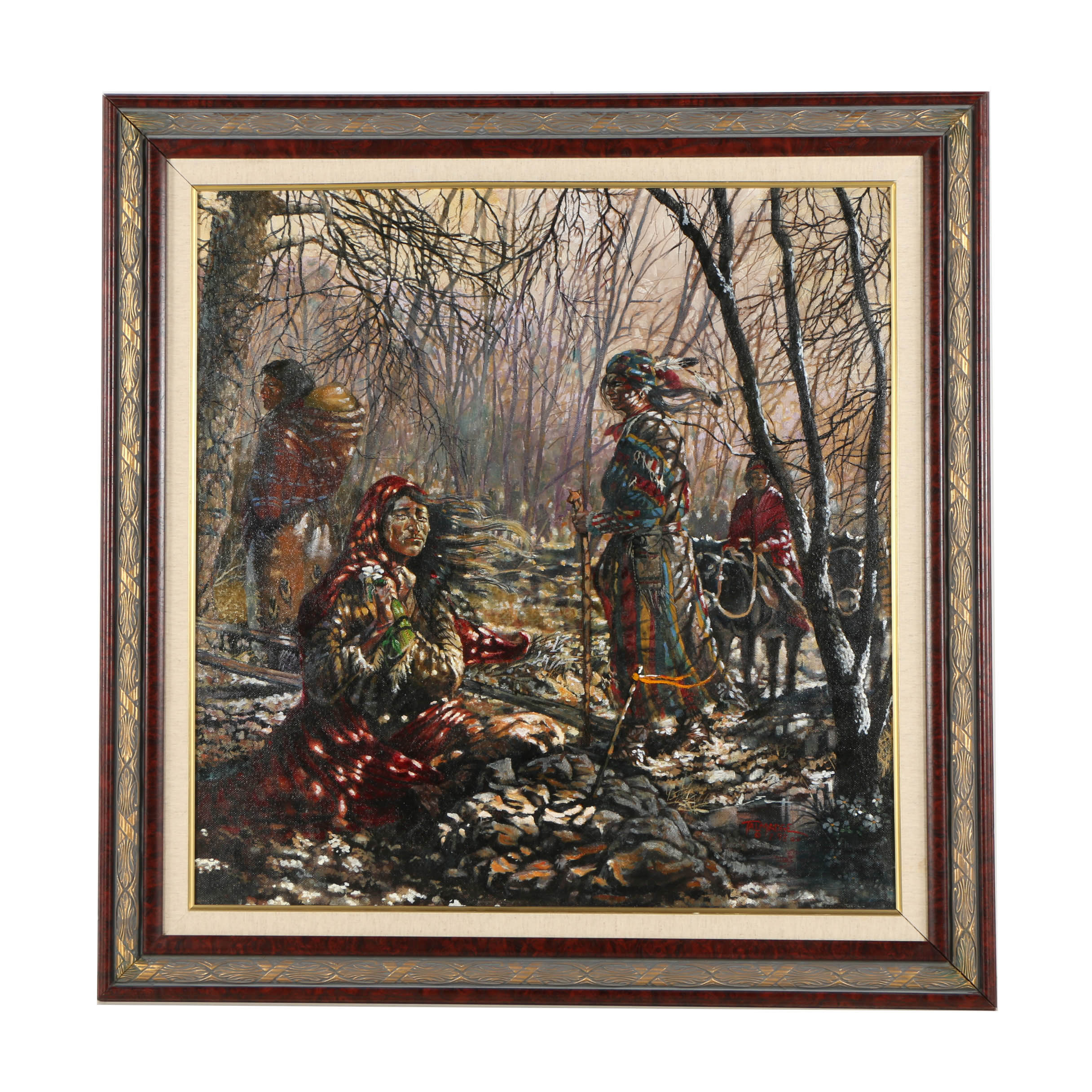 Talmadge Davis Oil Painting on Board "Mother's Tears" | EBTH