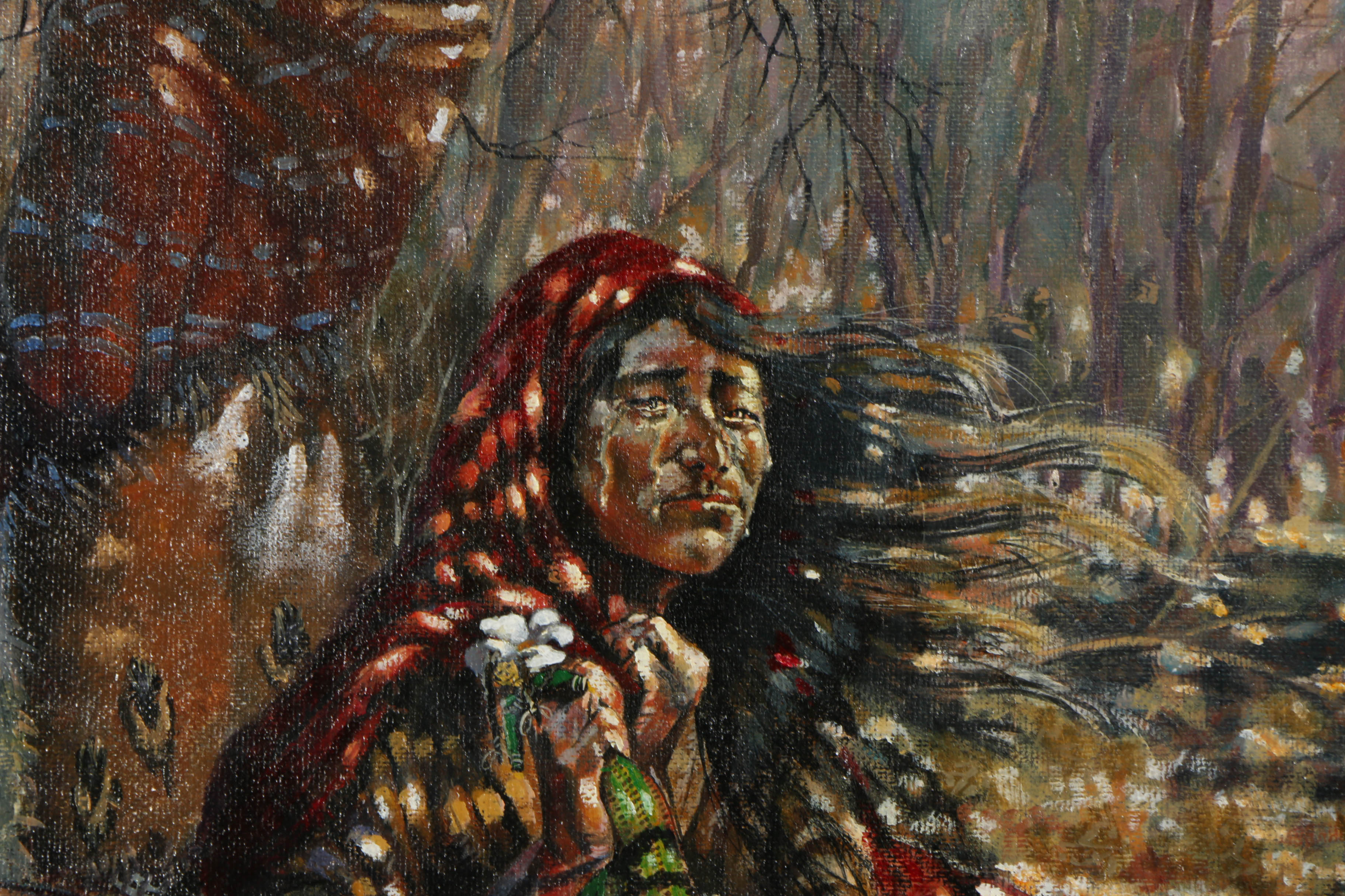 Talmadge Davis Oil Painting on Board "Mother's Tears" | EBTH