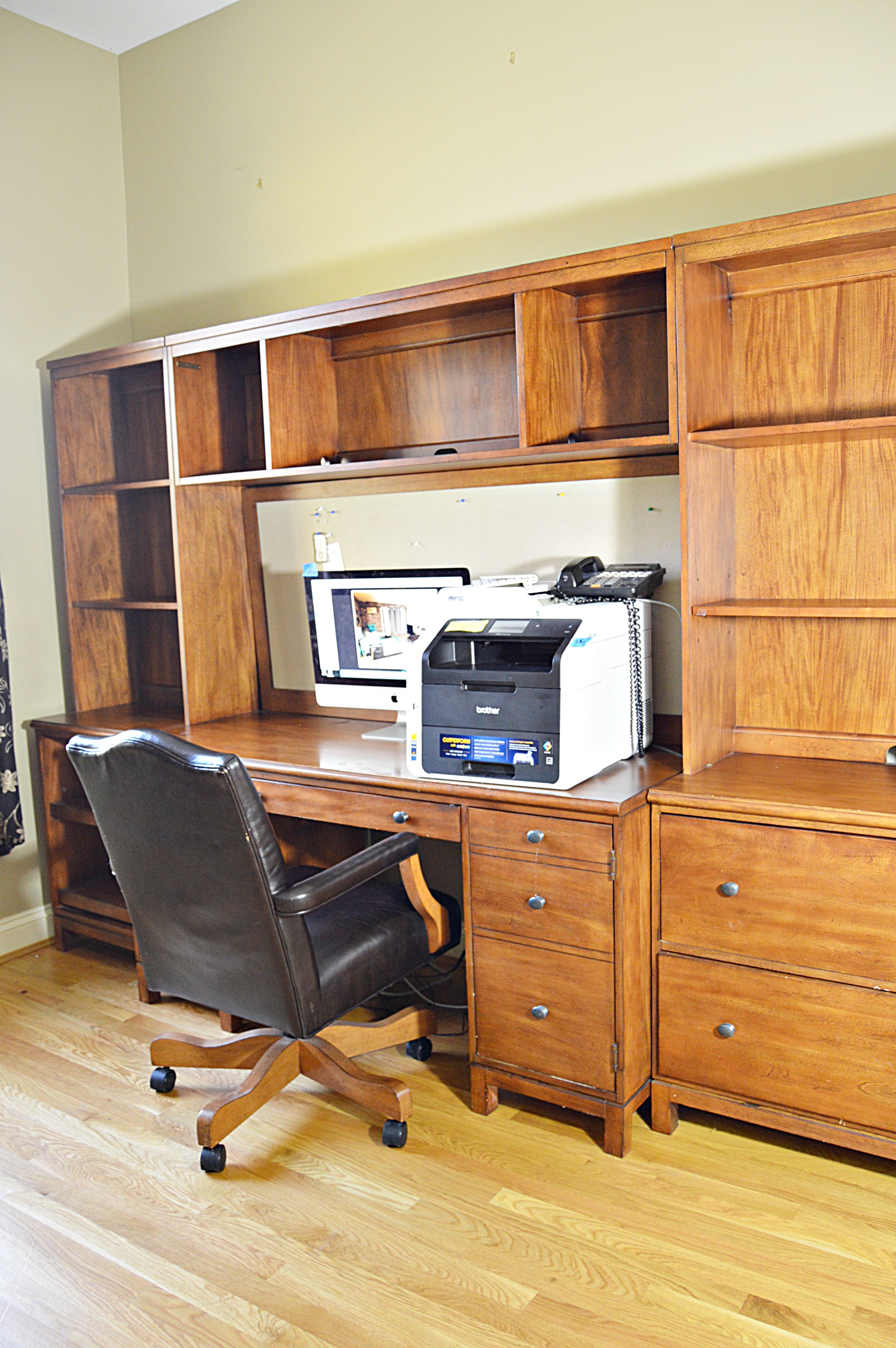 Ethan Allen Home Office and Leather Desk Chair | EBTH