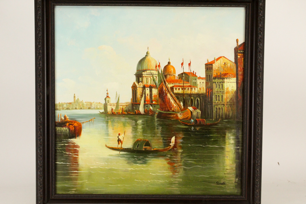 Borelli Oil Painting on Canvas of Venice Scene | EBTH