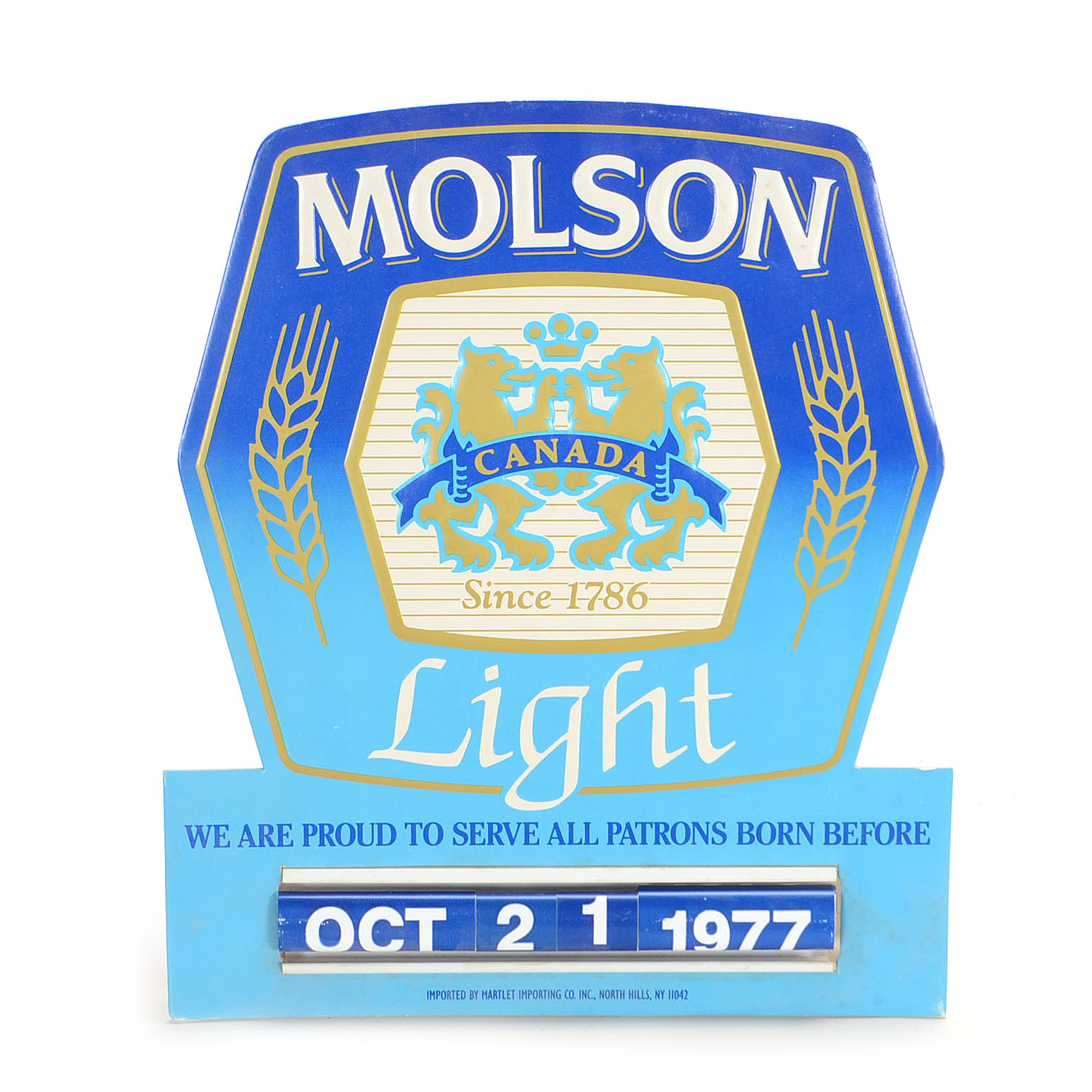 Molson Light ID Beer Sign | EBTH