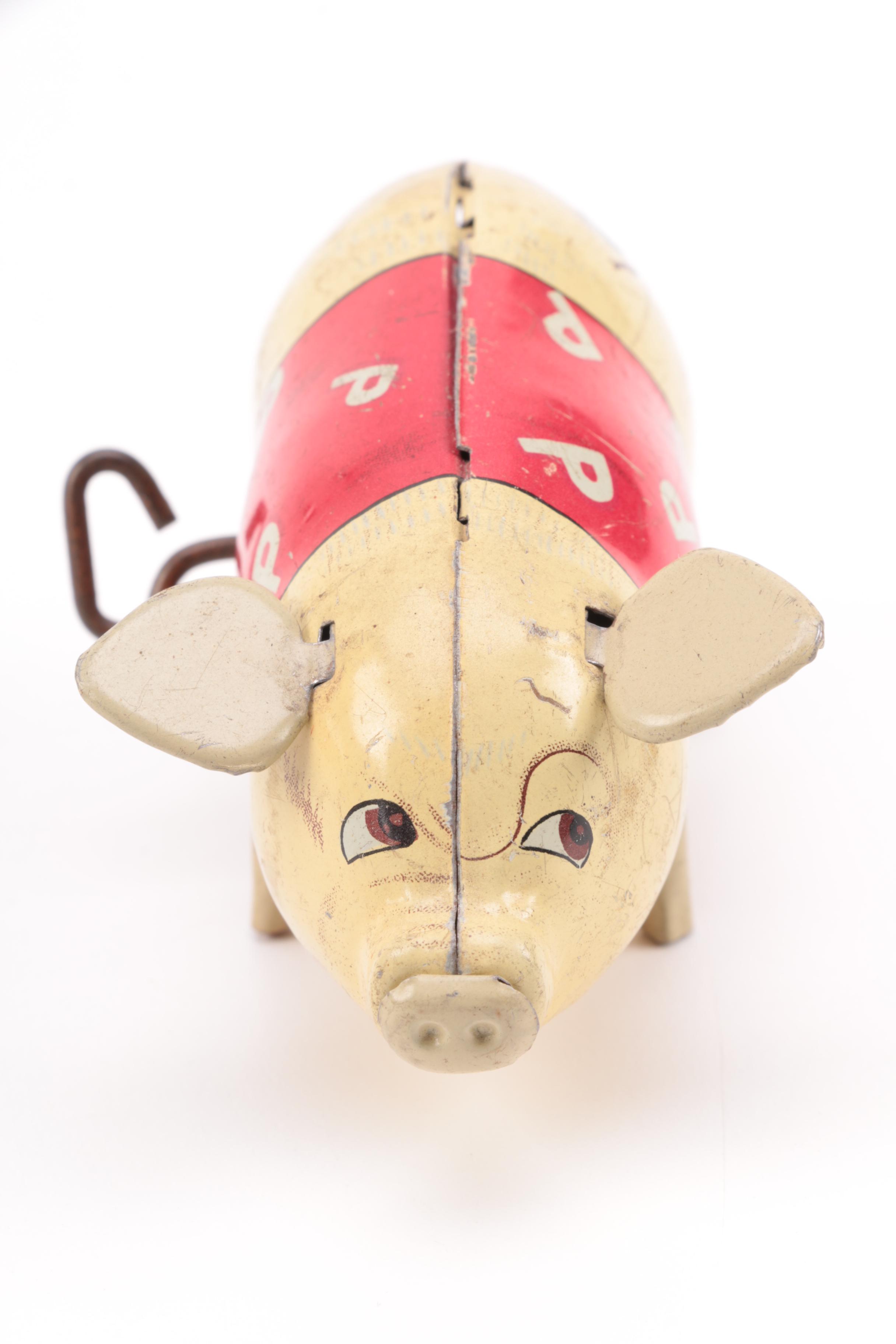 1950s Tin Wind-Up Pig by Haji | EBTH