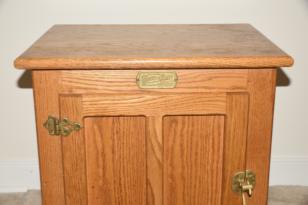 Vintage Oak Reproduction Ice Box by White Clad | EBTH