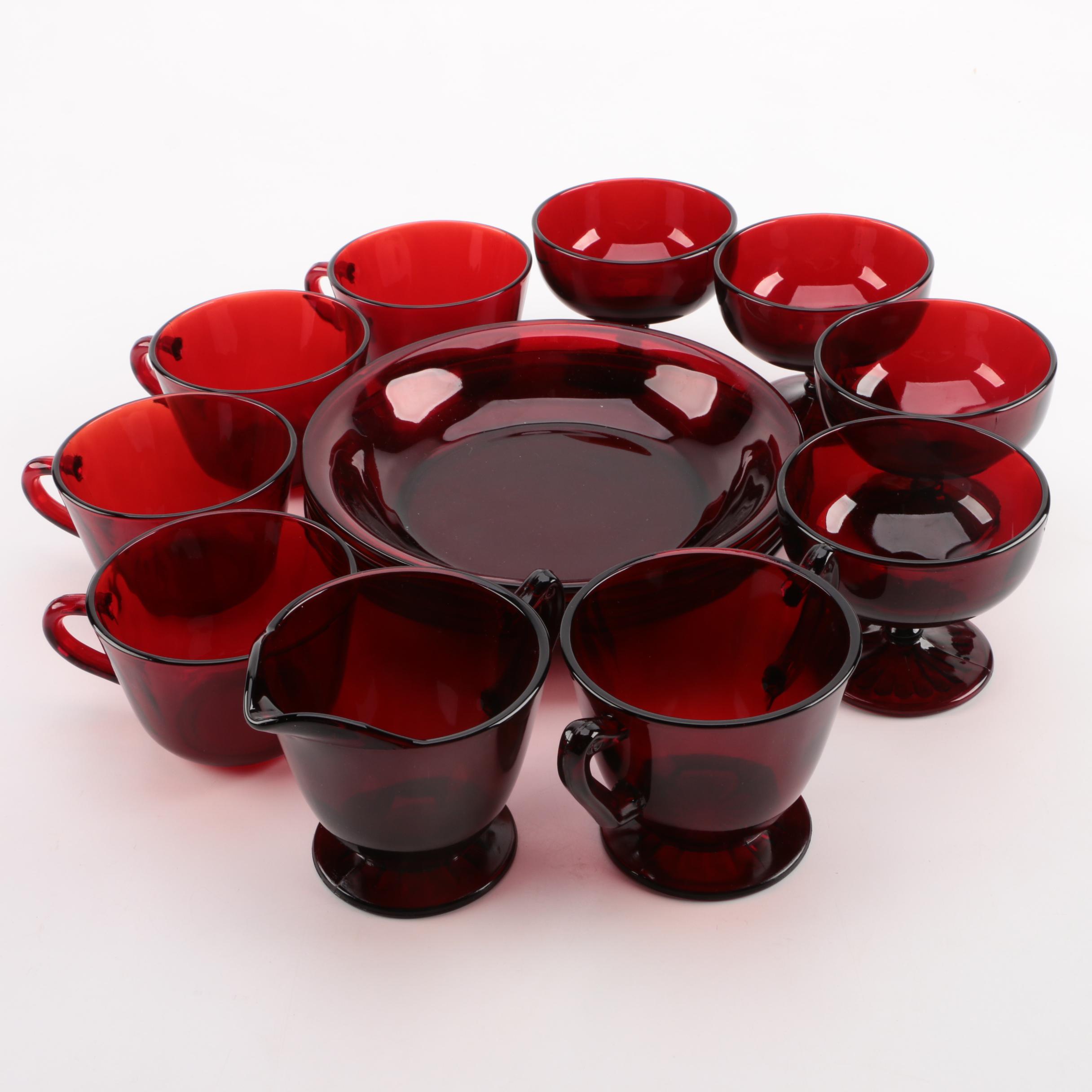 Anchor Hocking "Royal Ruby" Glassware | EBTH