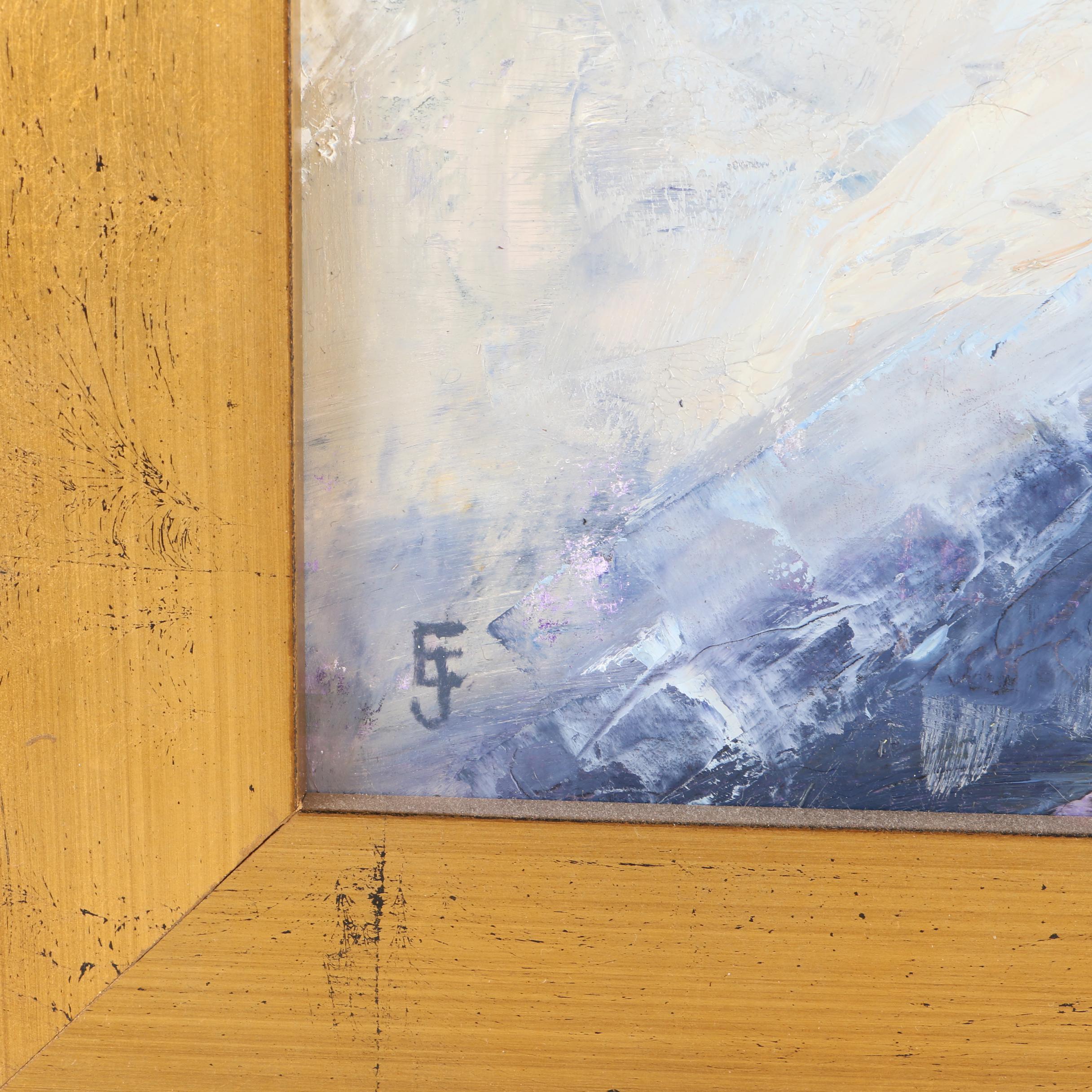 Errol Jacobson Oil Painting on Panel "City in Blue" | EBTH