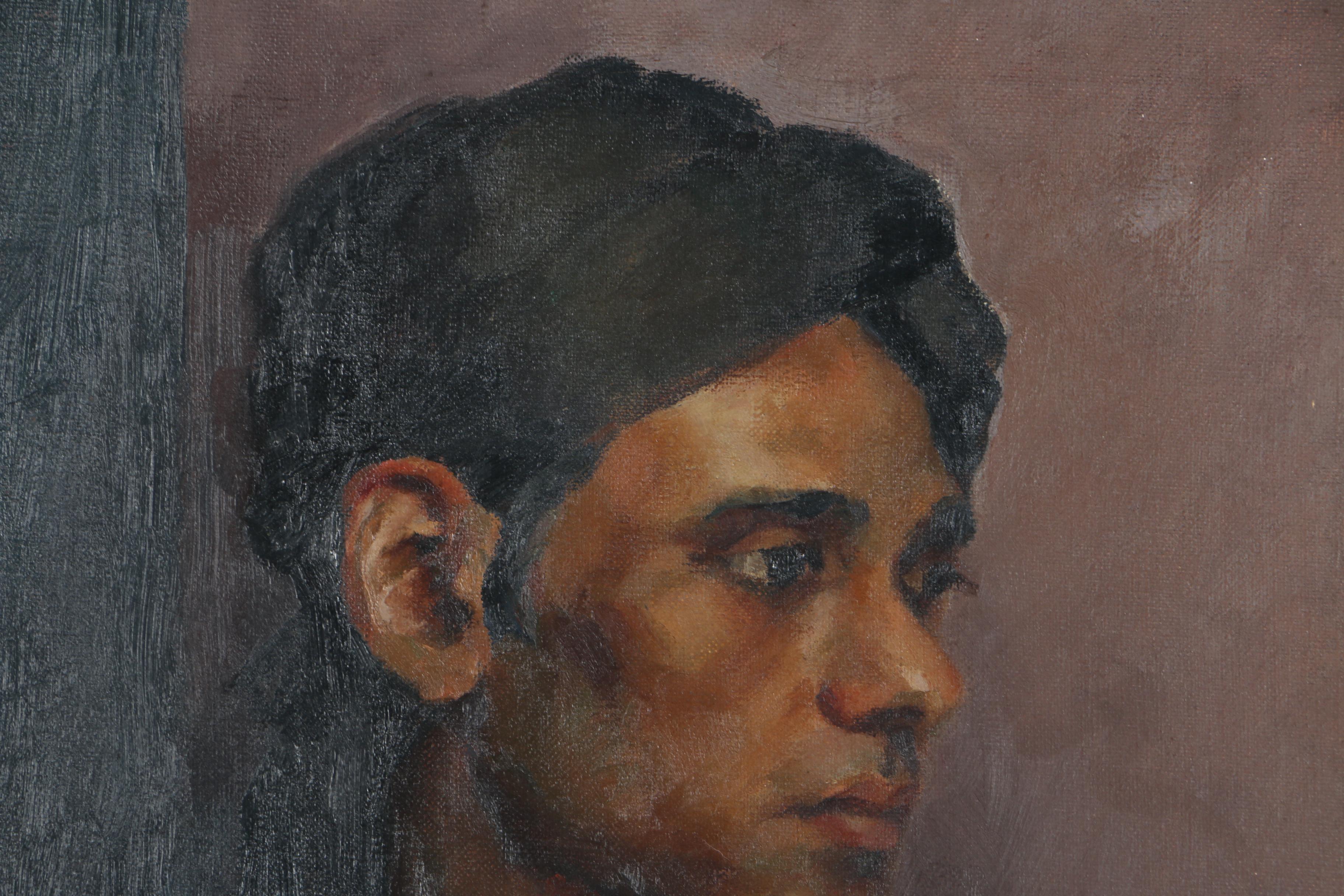 Ann Louise Snider Oil Painting on Canvas of a Man Holding a Teapot | EBTH