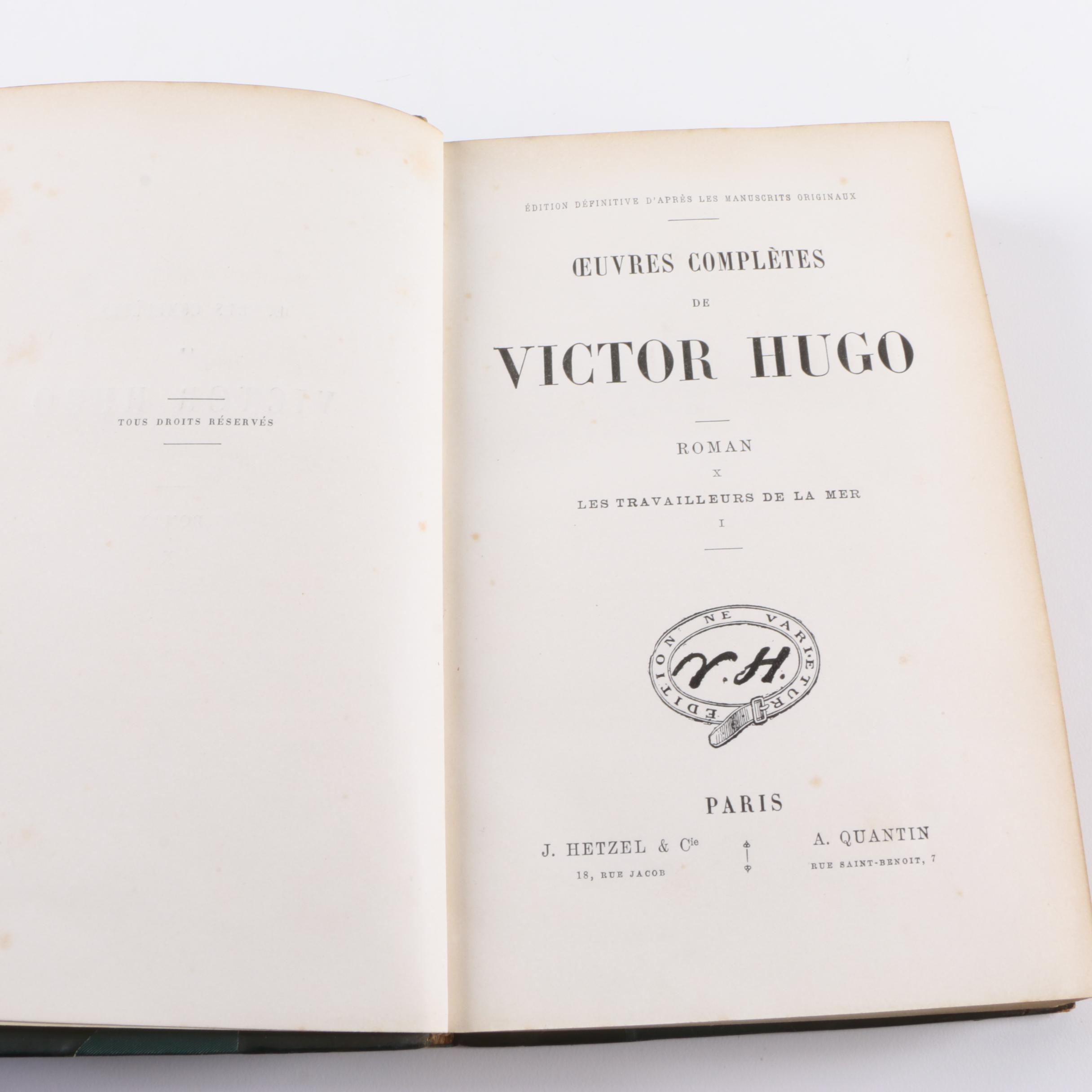 Antique French-Language Victor Hugo Books | EBTH