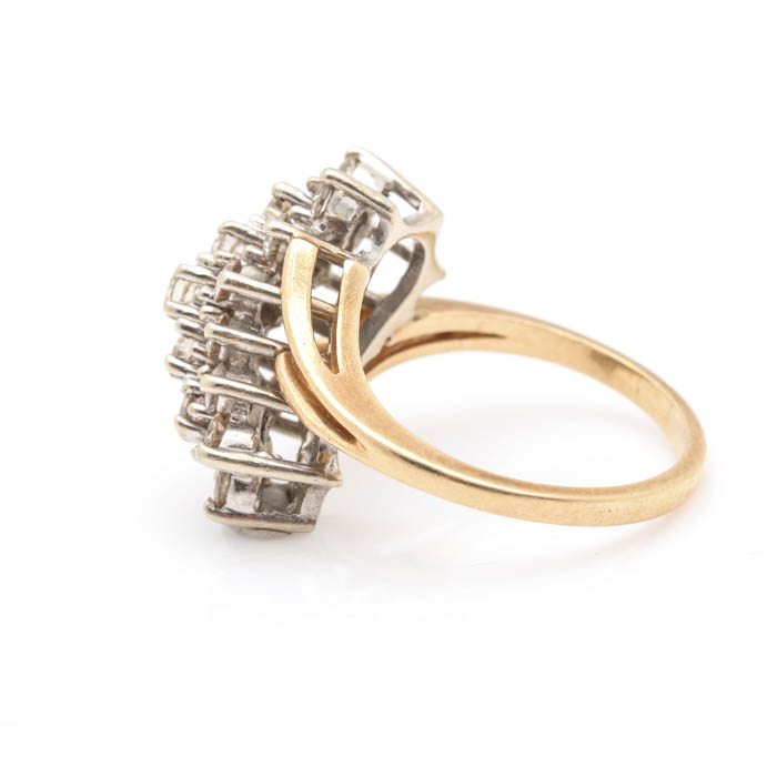 14K Yellow Gold Waterfall Diamond Ring | EBTH