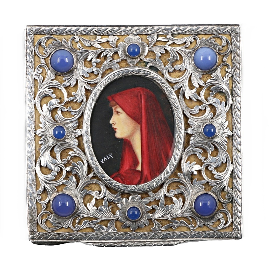 Italian Hand Painted 800 Silver Compact | EBTH