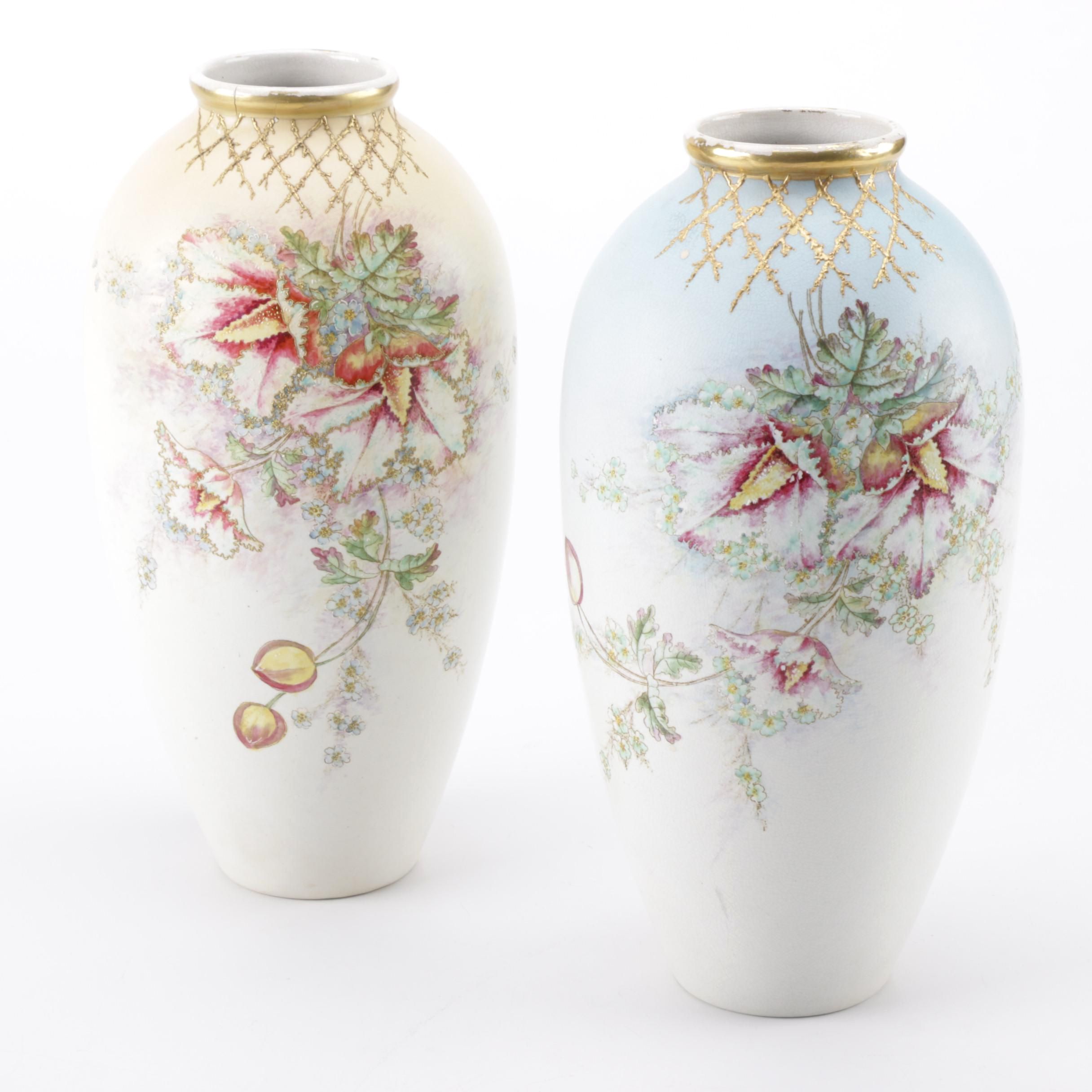 Antique Edwin Bennett Porcelain Vases | EBTH